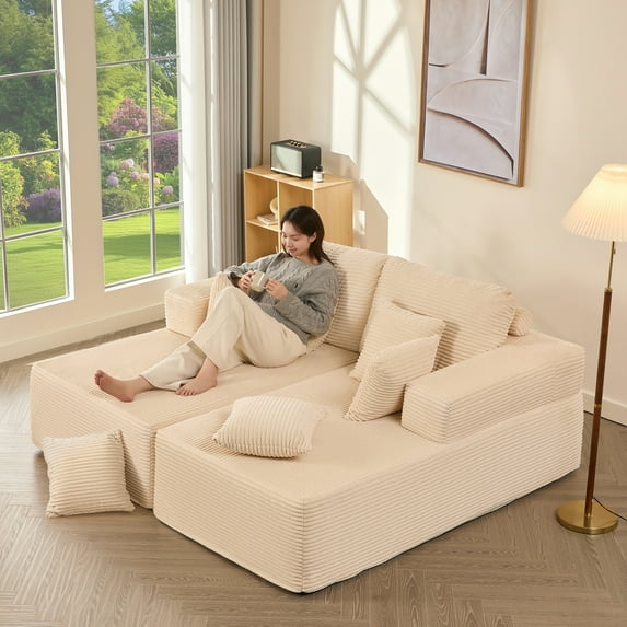 BIGSYY Boneless Chaise Lounge Sleeper Chair for Adults, Reading Chair ...