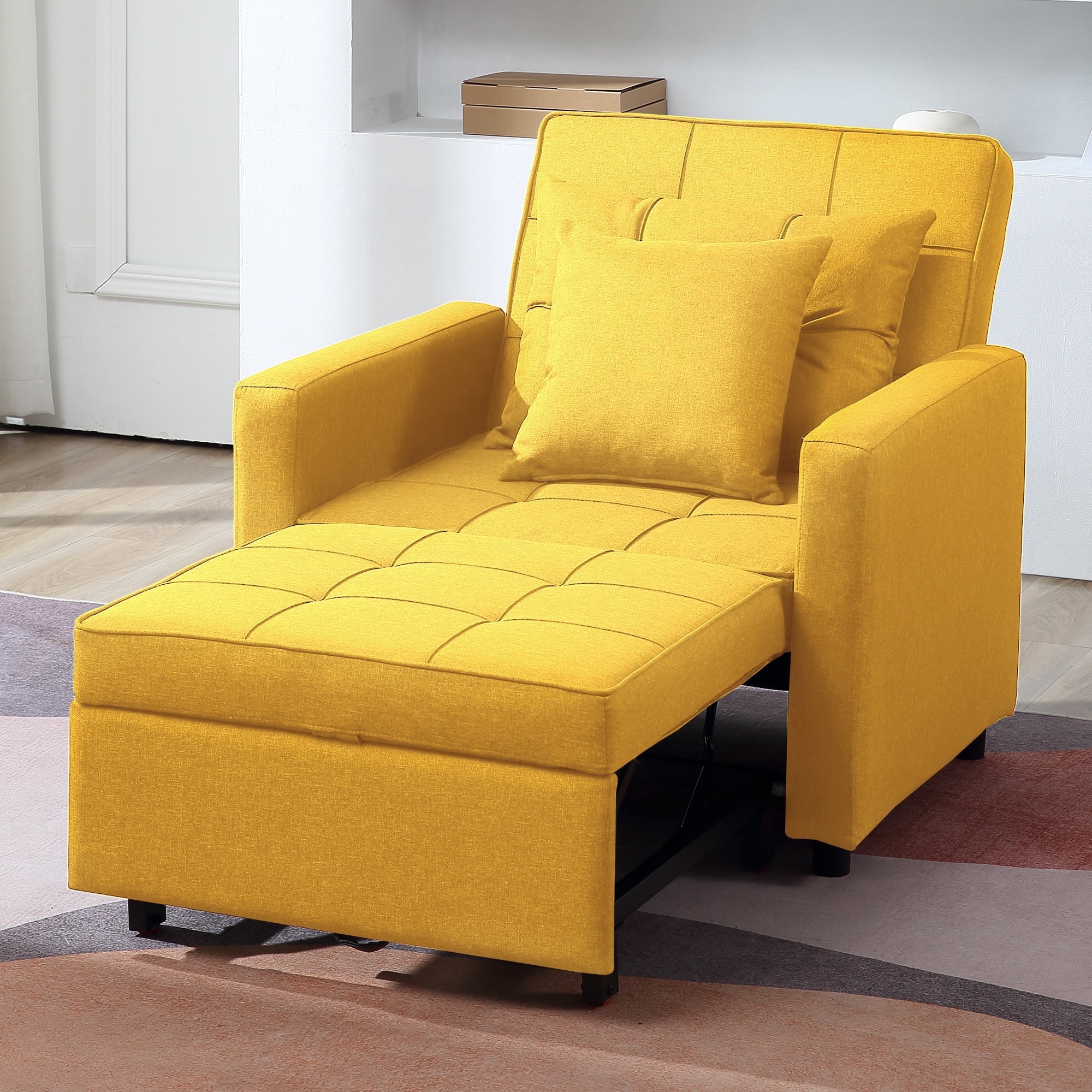 BIGSYY 3-in-1 Adjustable Folding Sofa Bed for Adults, Modern Linen ...