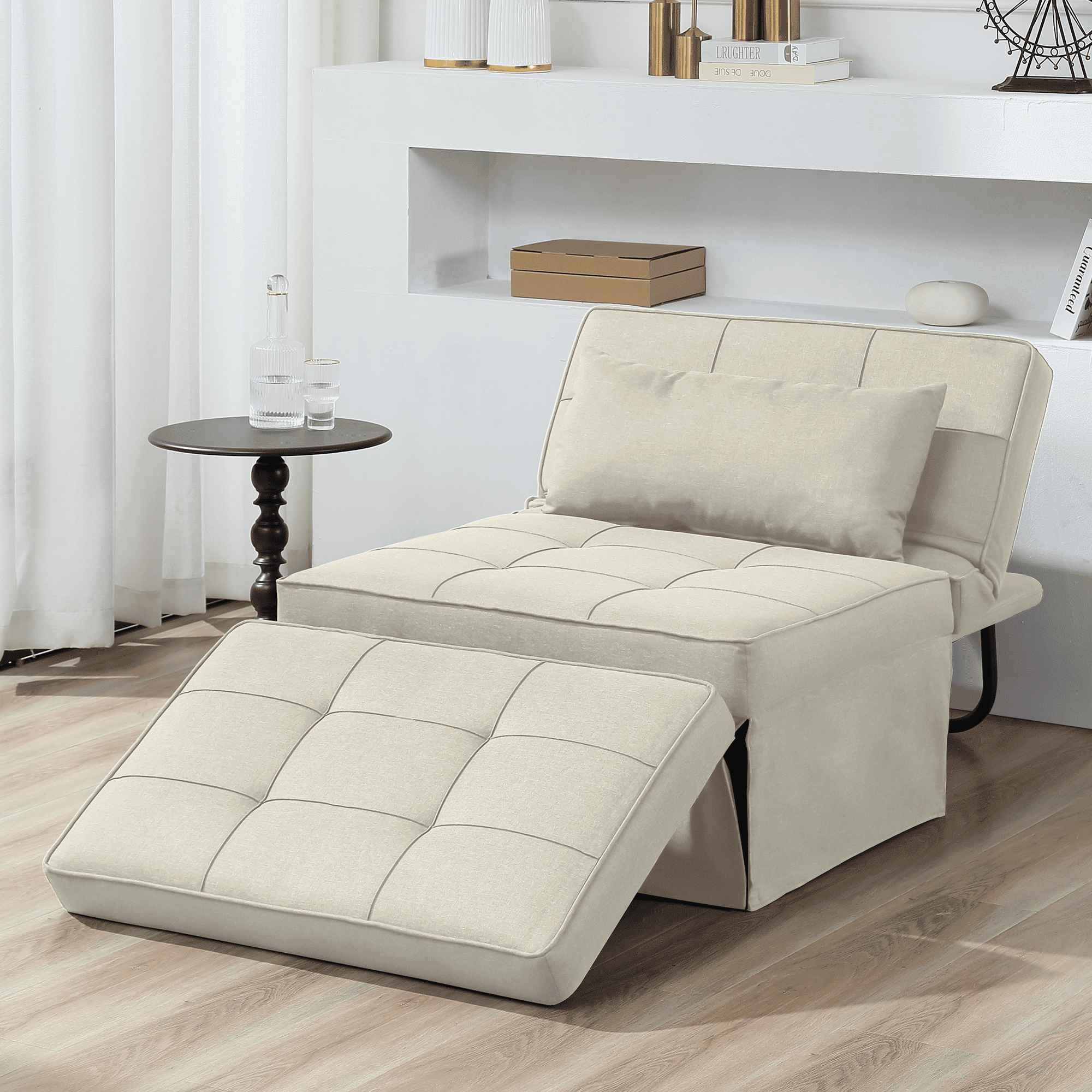 BIGSYY 4-in-1 Multi-Function Folding Ottoman Velvet Couch Bed ...