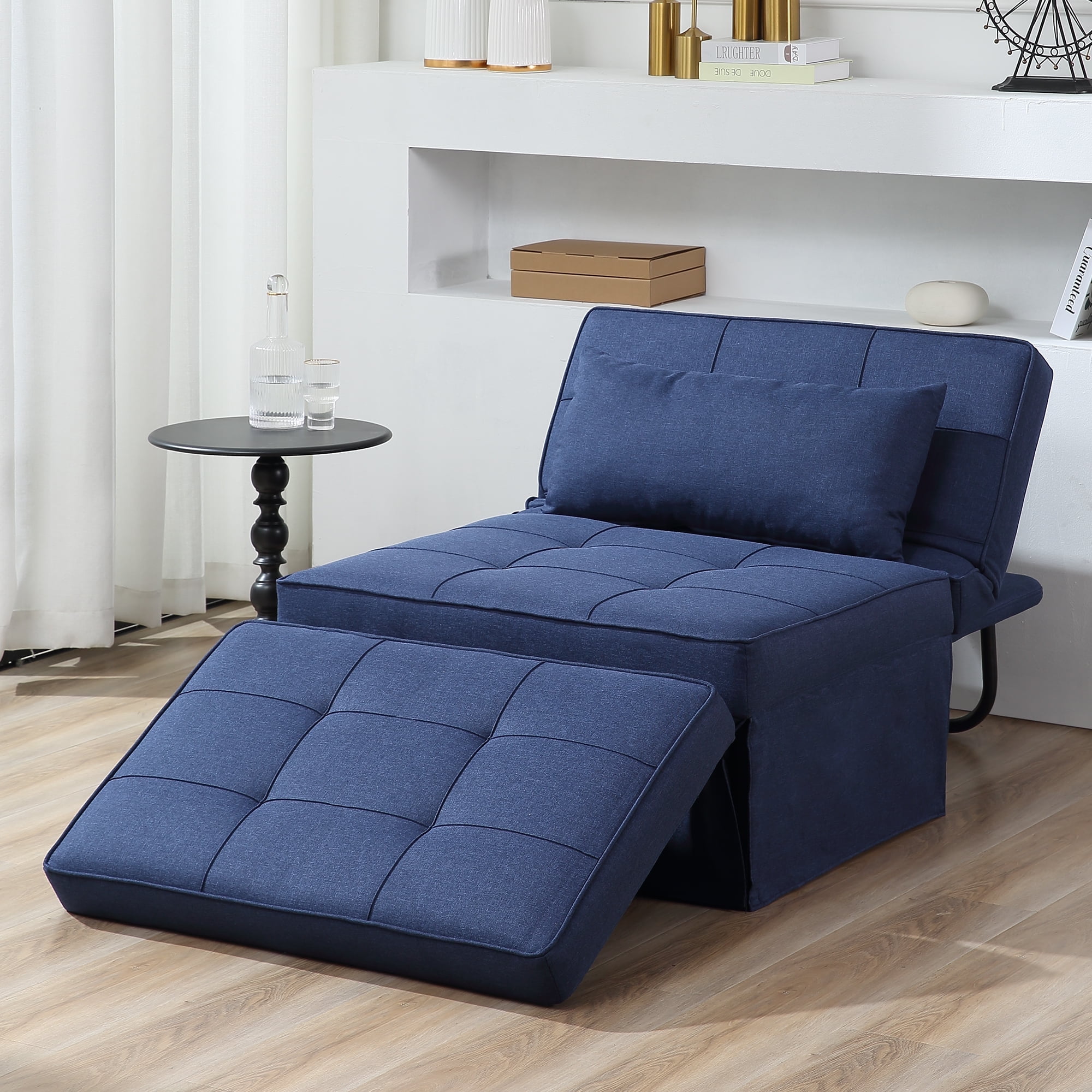 BIGSYY 4-in-1 Multi-Function Folding Ottoman Velvet Couch Bed ...