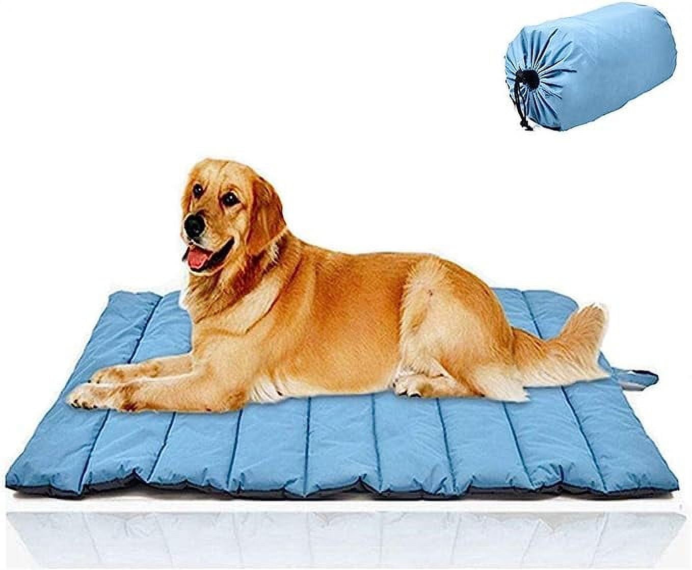 BIGUY Large Portable Water Resistant Outdoor Dog Bed with Carry Bag, Blue - Walmart.com