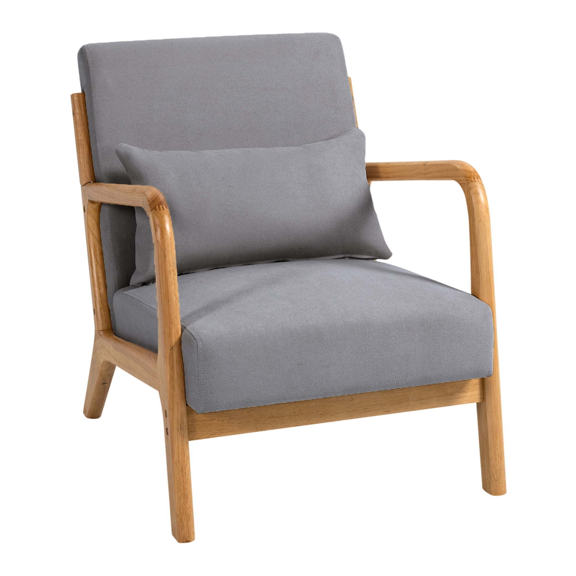 BIGWOO Leisure Sofa with Solid Wood Armrest Modern Chair, Single Seat ...