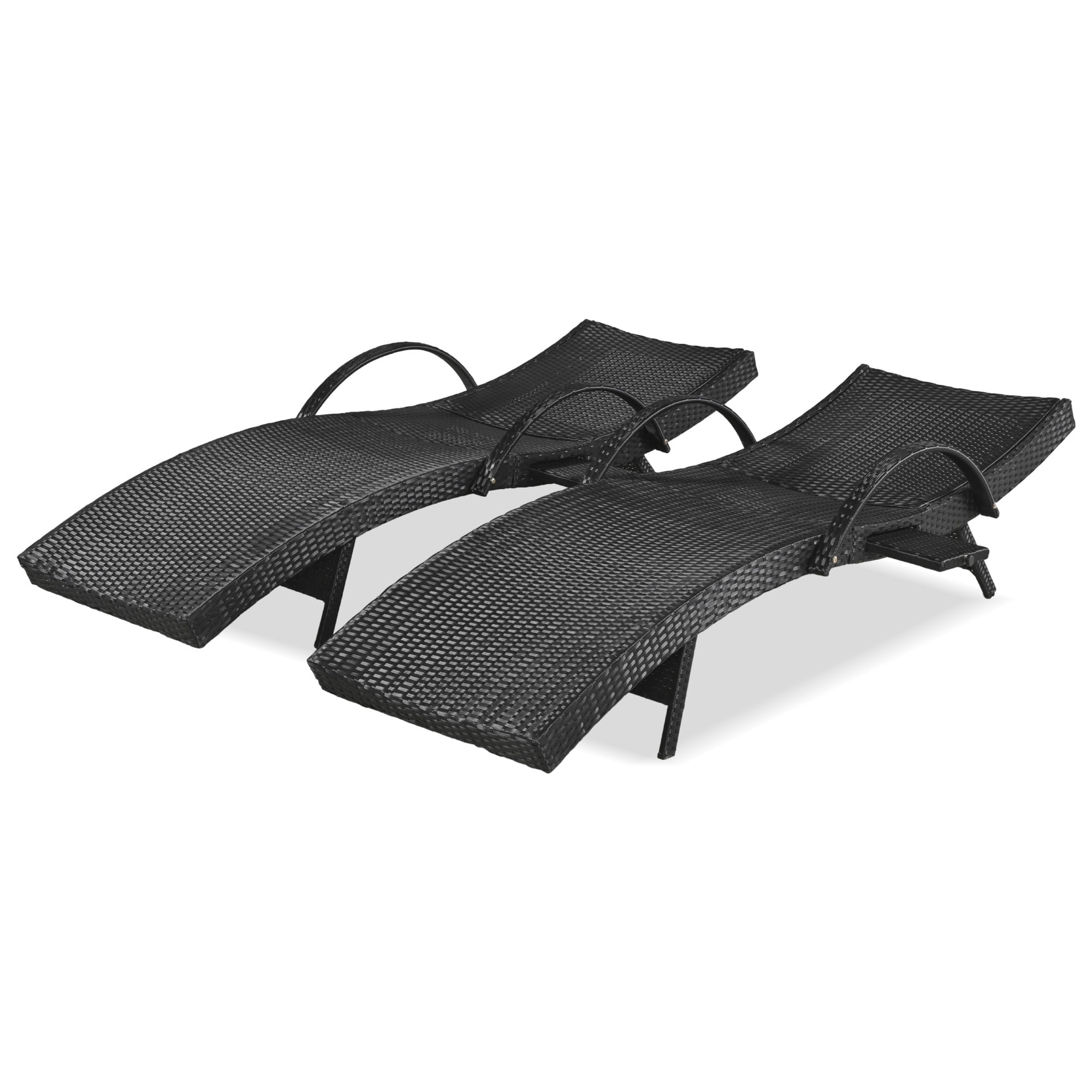 BIGWOO Pool Sunbathing Recliners, Outdoor Wicker Chaise Lounge Chairs ...