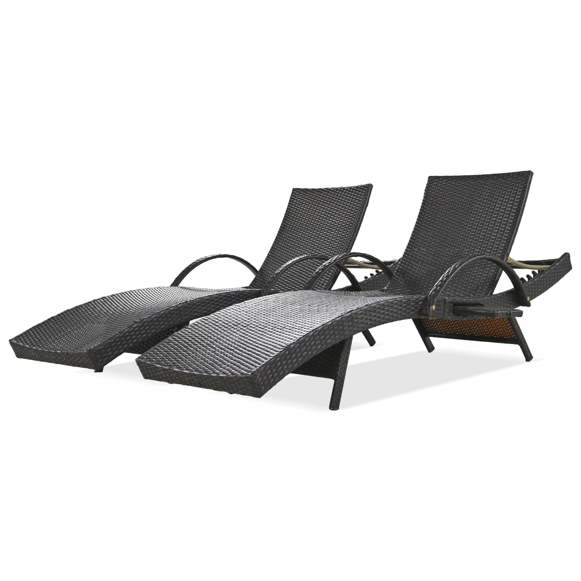 BIGWOO Pool Sunbathing Recliners, Outdoor Wicker Chaise Lounge Chairs ...