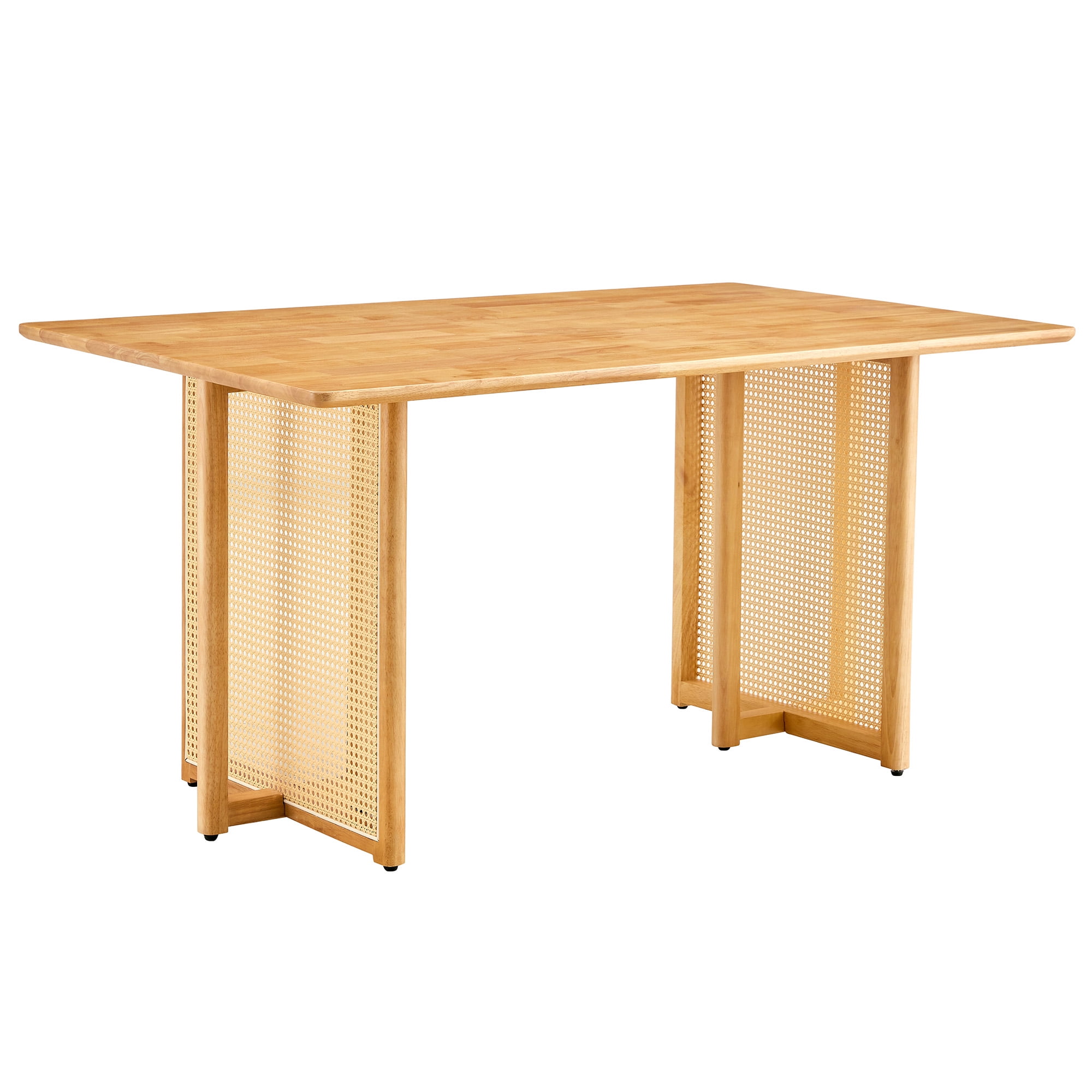 BIGWOO Solid Wood Rectangle Dining Table for Dining Room and Kitchen ...