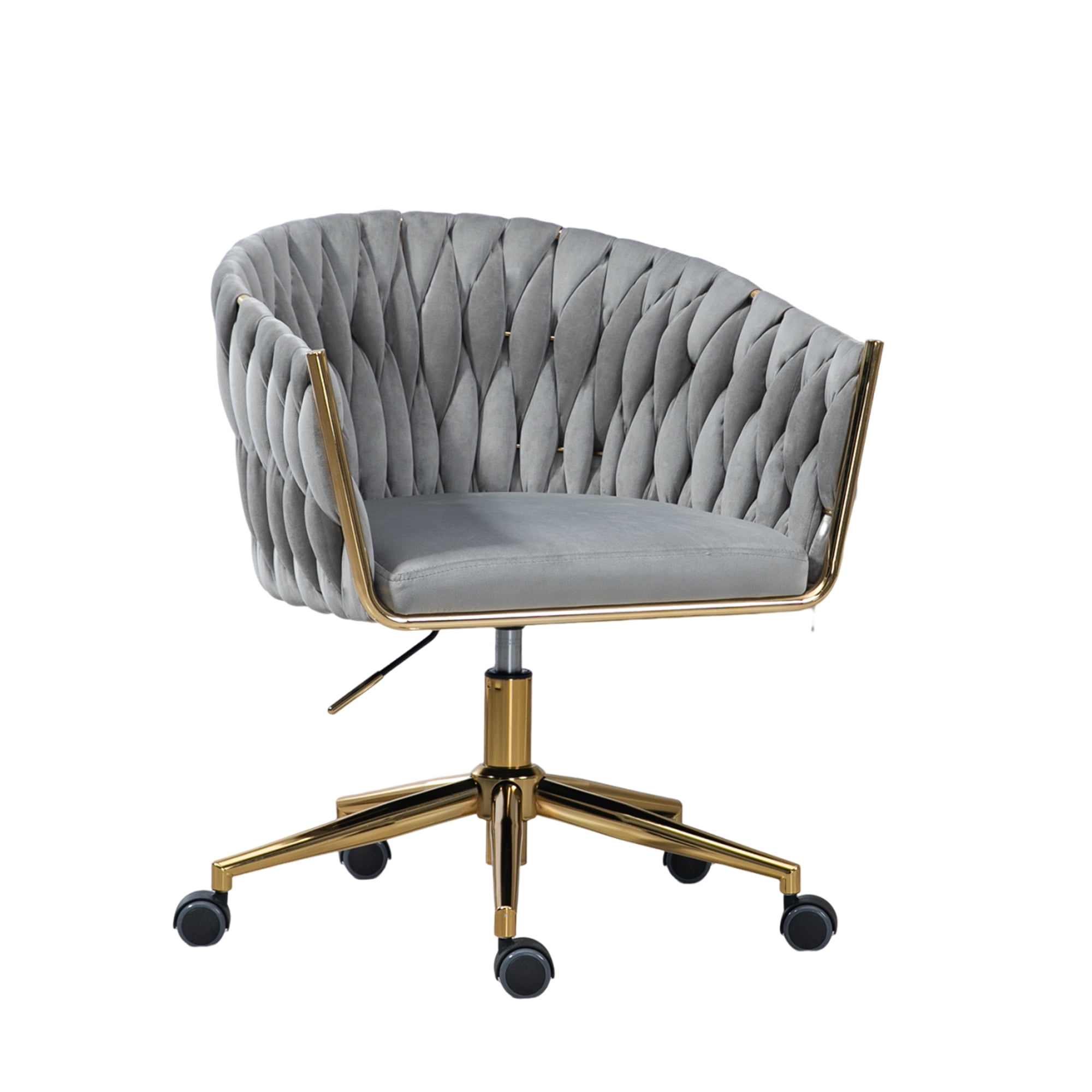 BIGWOO Vanity Chairs with Wheels Height Adjustable, Gray - Walmart.com