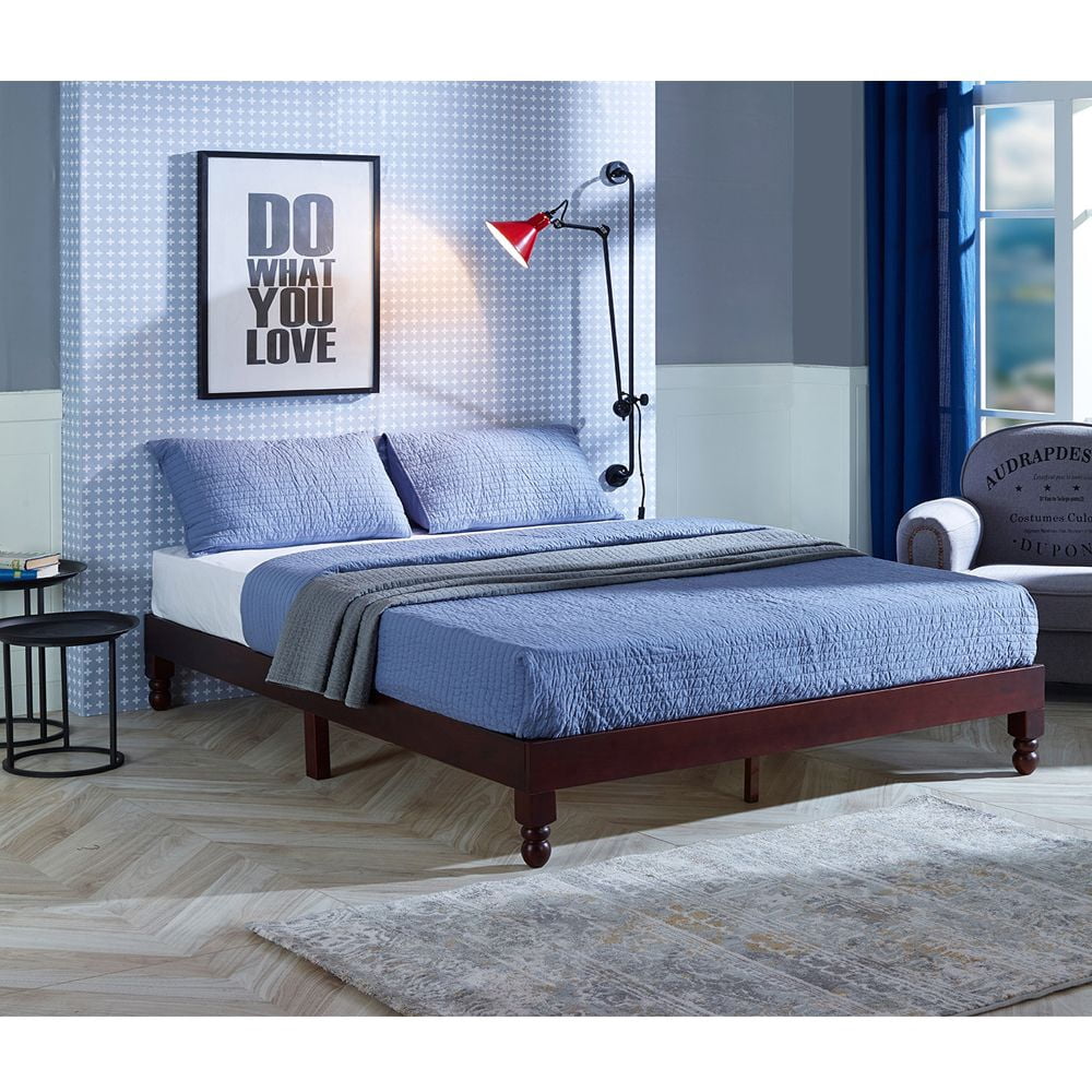 BIKAHOM Houston King Size Bed Frame, 12 Inch Solid Wood Platform Bed ...