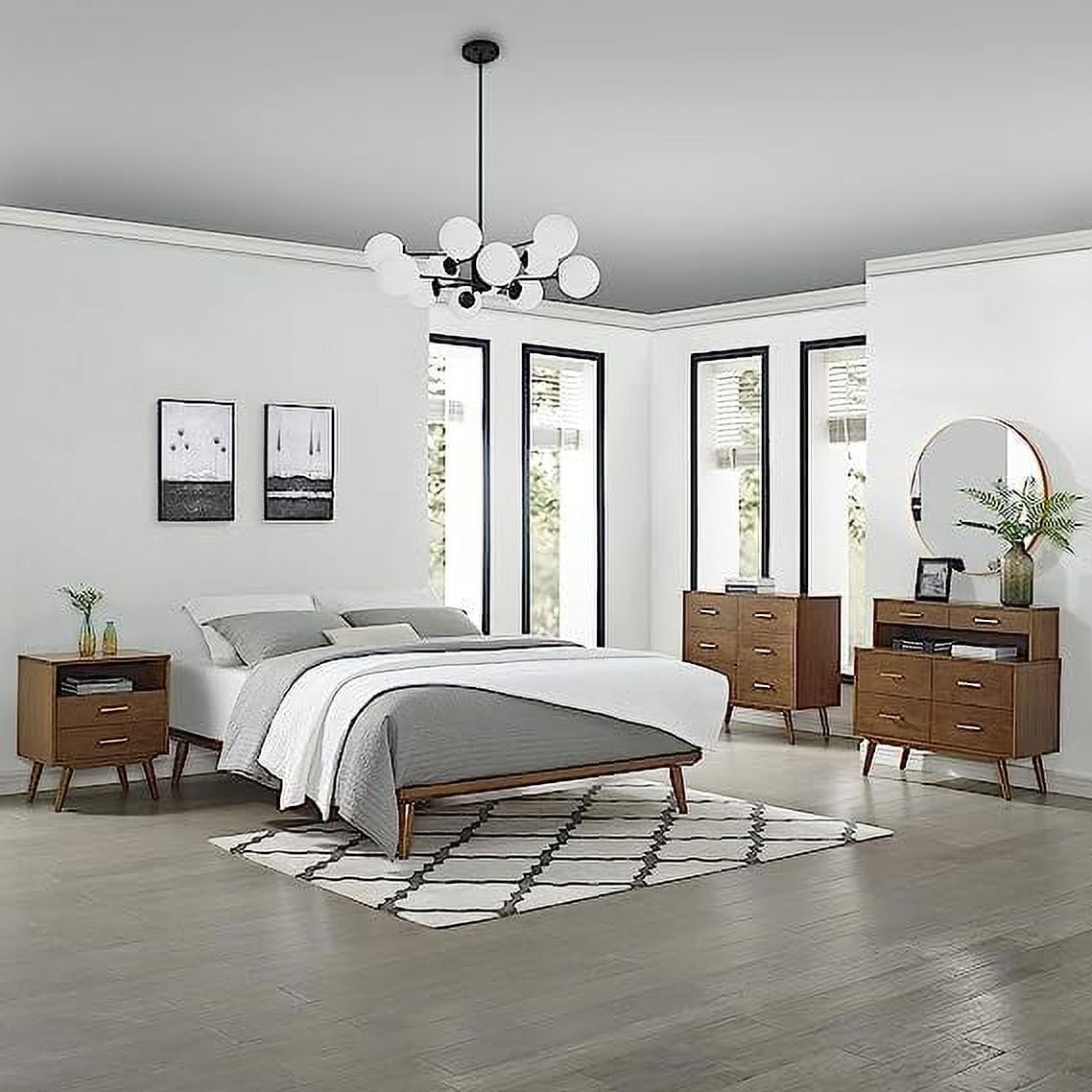 BIKAHOM Mia Wood Platform Full Bed Frame, 8.5 Inch Solid Wood Platform ...