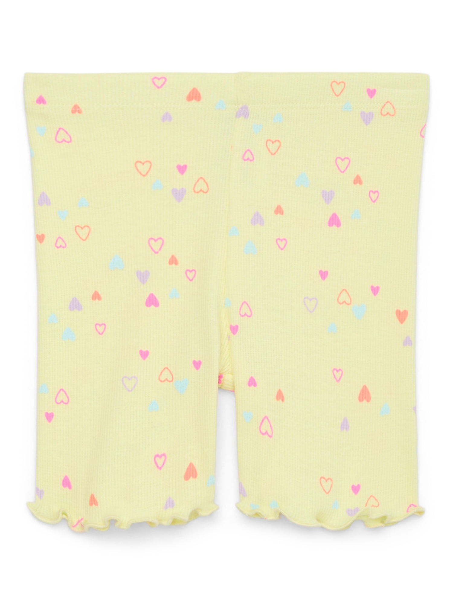 Garanimals Toddler Girl Printed Rib Biker Shorts with Lettuce Hem ...