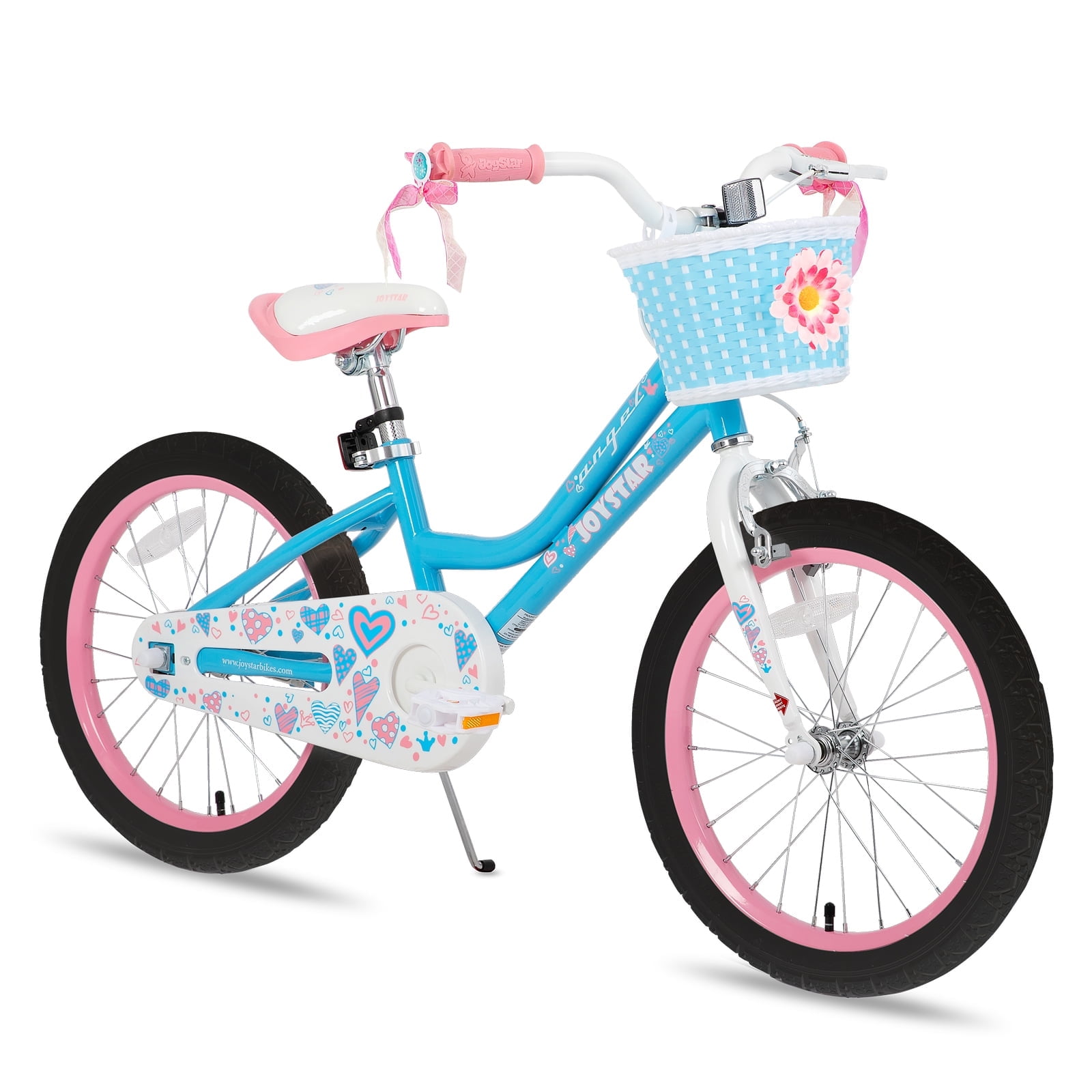 JOYSTAR 20 inch Girls Bike for 7-10 Years Old, Kids Bike with Training Wheels and Basket, Blue ...