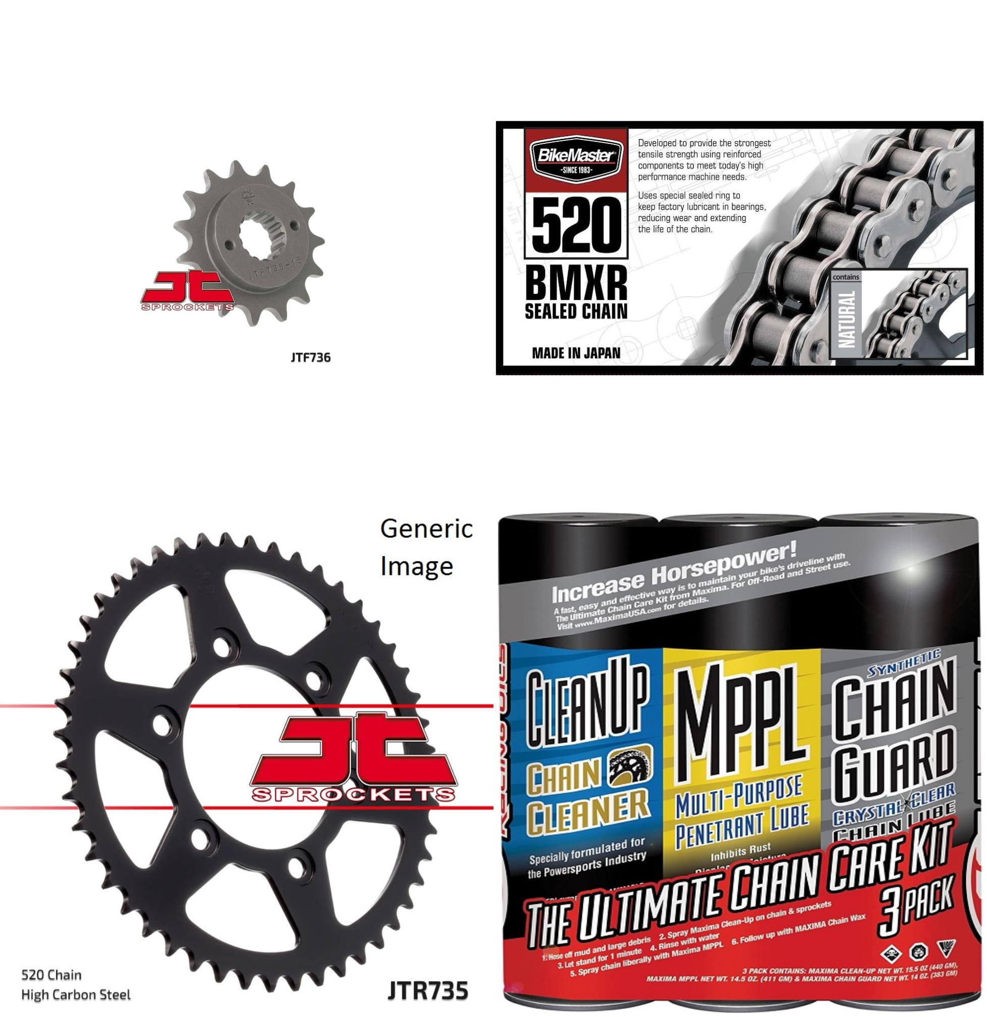 BIKEMASTER 520 BMXR Sealed Chain Natural with MAXIMA Wax, JT Front ...