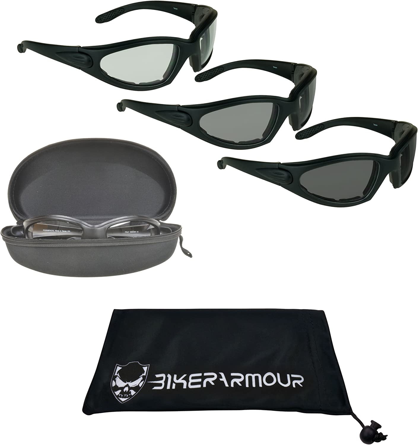 BIKERHADES Photochromic Motorcycle Sunglass Day Night Transitional Men ...