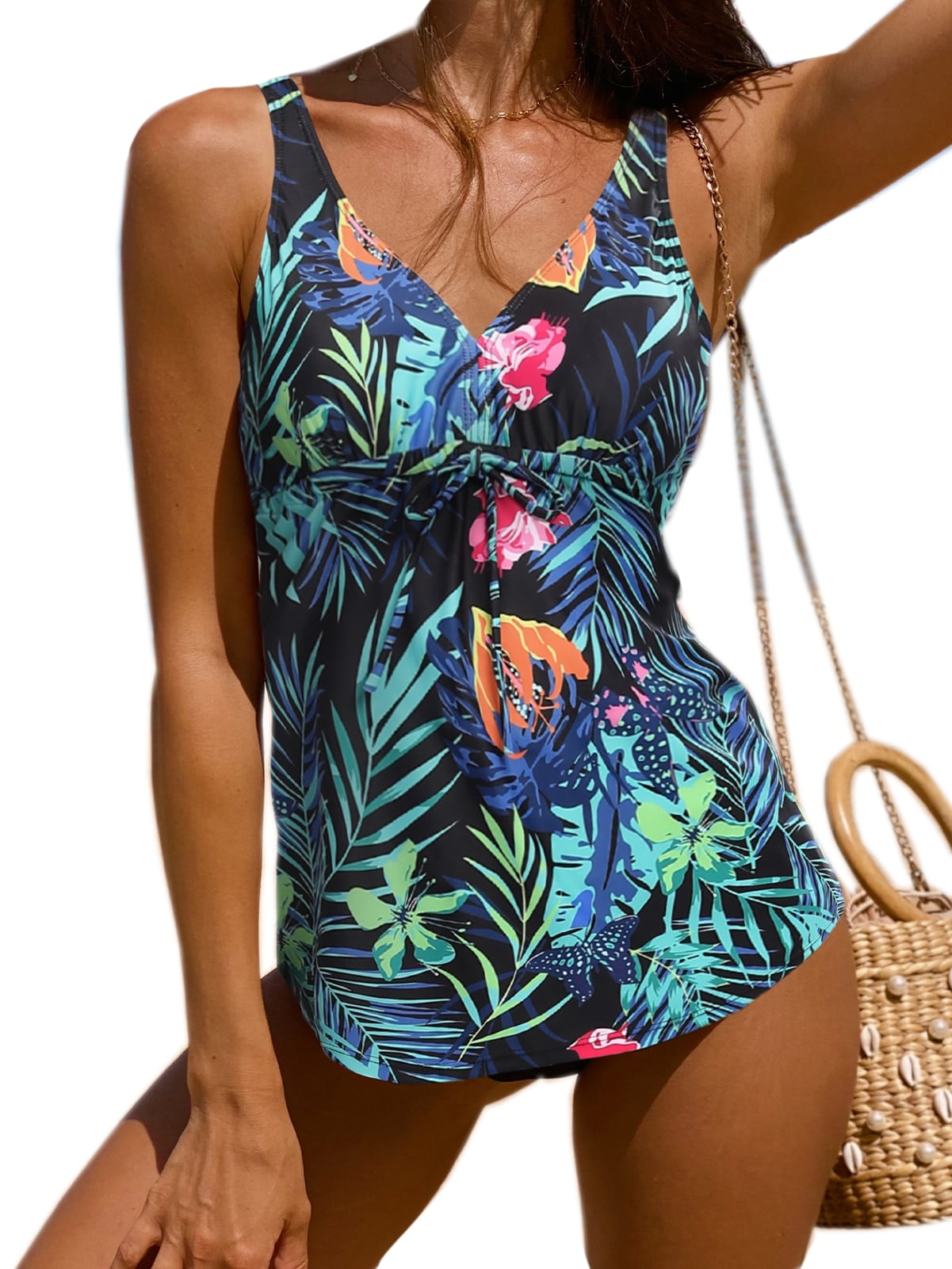 Bikinx Plus Size Swimsuit Women Sexy Two Piece Tankini Bathing Suits For Women Tummy Control