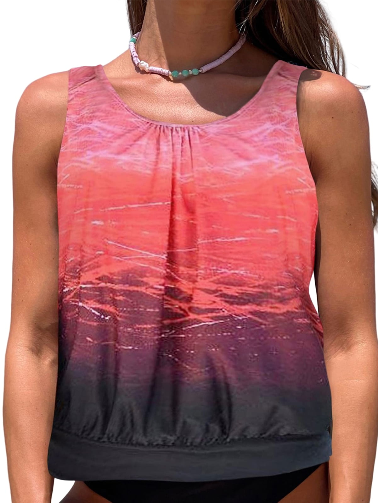 BIKINX Tankini Top Swimsuit Tops for Women Modest Tummy Control Swim ...