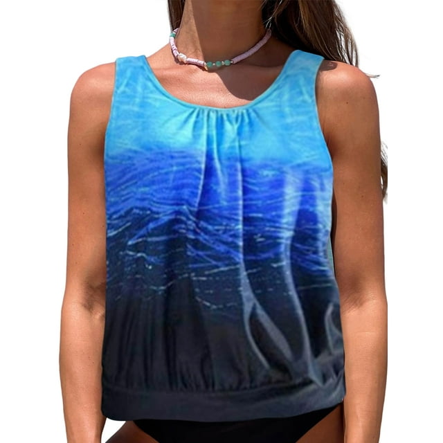 BIKINX Tankini Top Swimsuit Tops for Women Modest Tummy Control Swim ...