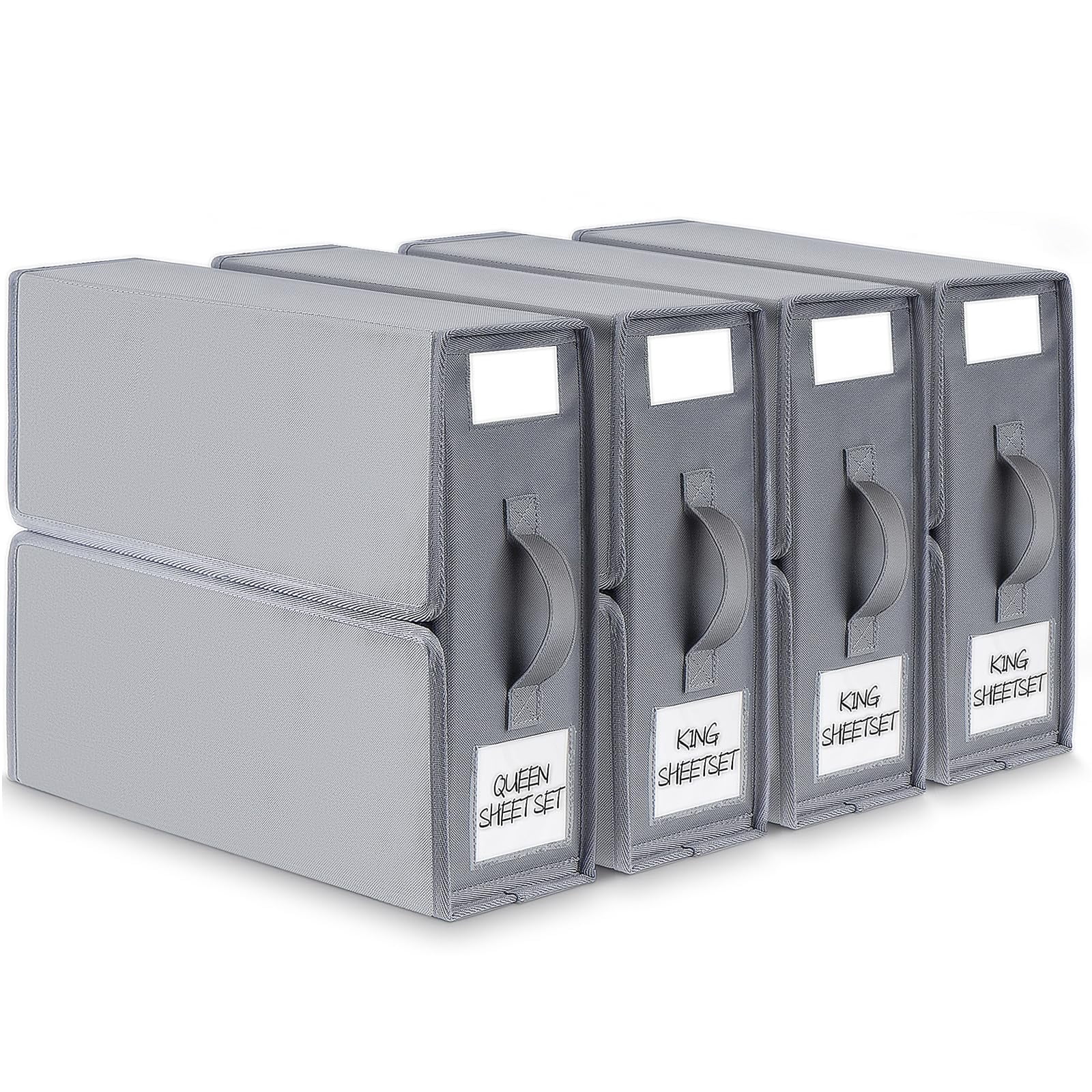 BIKTIC SheetCube Bed Sheet Organizers and Storage,4 Pack Sheet Folder ...