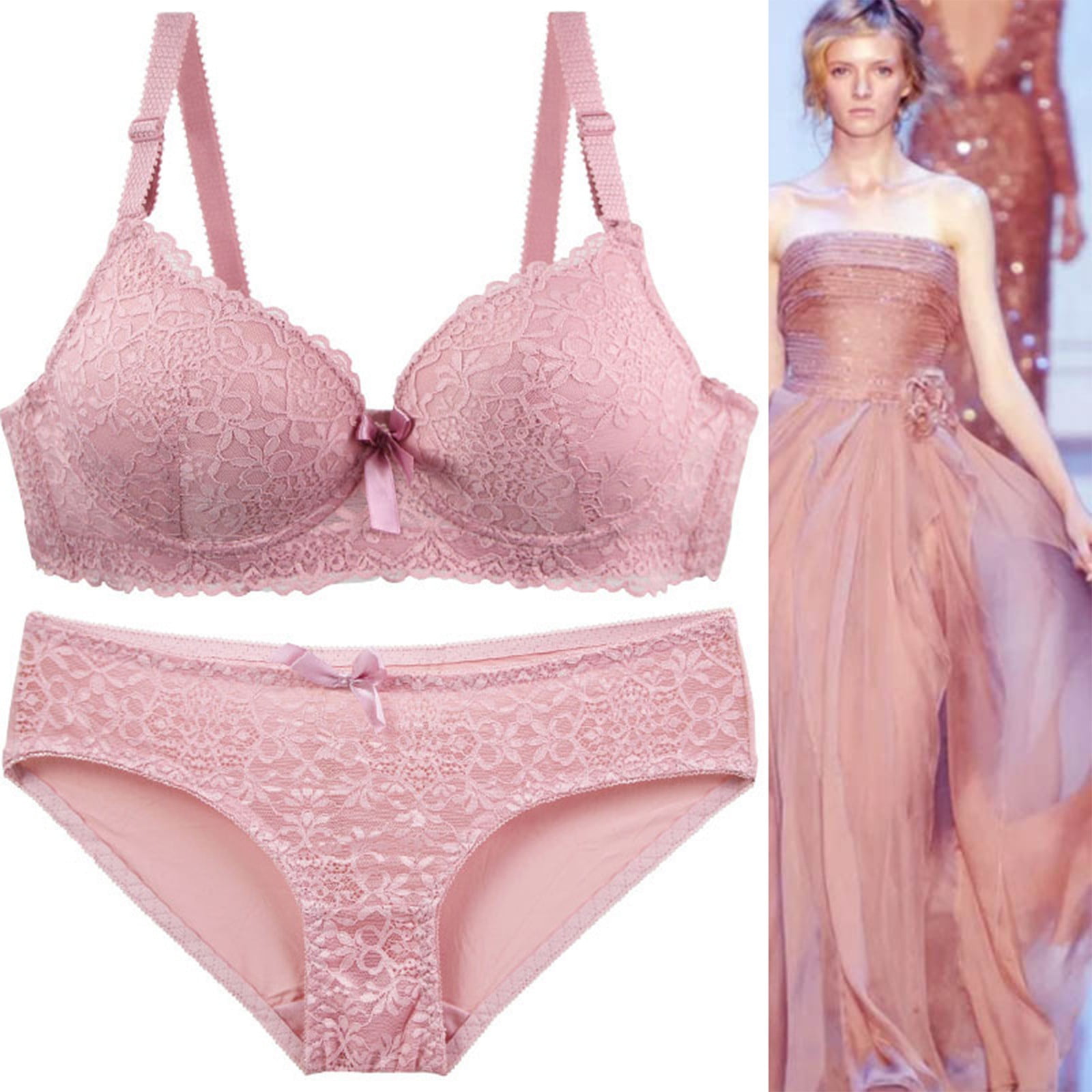 BILIKEYU 2 Pack Bra and Panty Sets for Women, Wireless Ribbed Knit Set - Seamless Bra, Ribbed ...