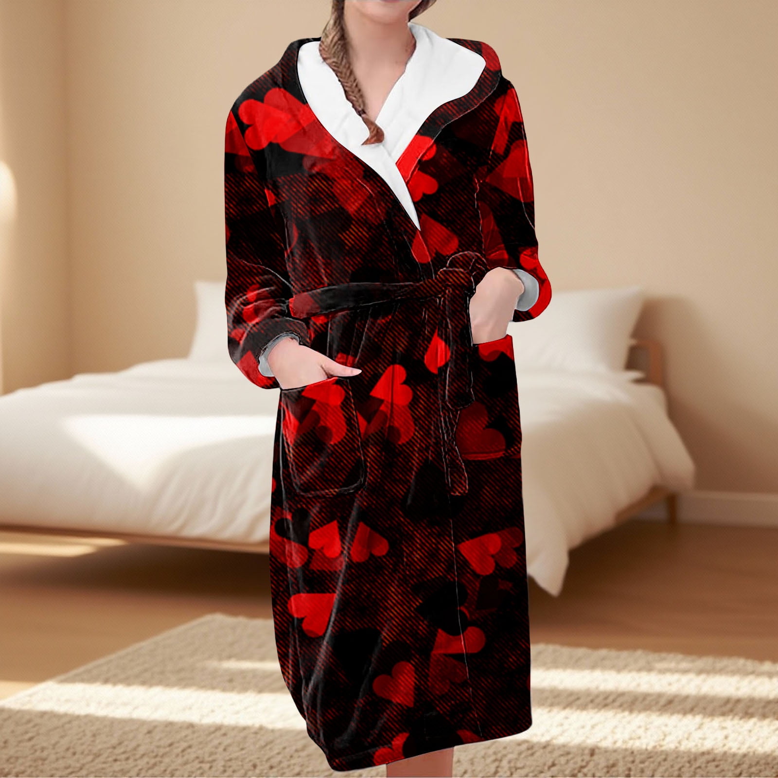BILIKEYU Elegant Valentine's Day Robe for Women Short Length Chic ...