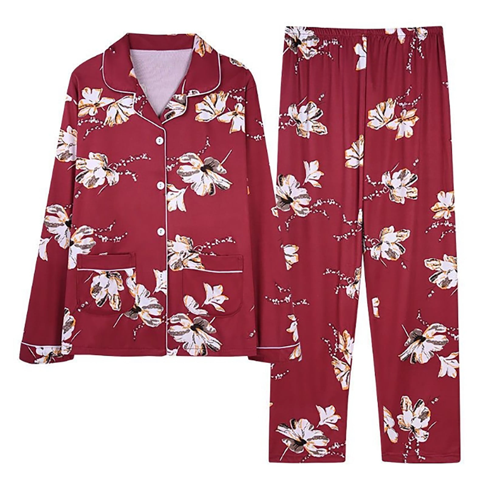 BILIKEYU Pajamas Women Autumn And Winter Long Sleeve Lapel Vest Suit ...