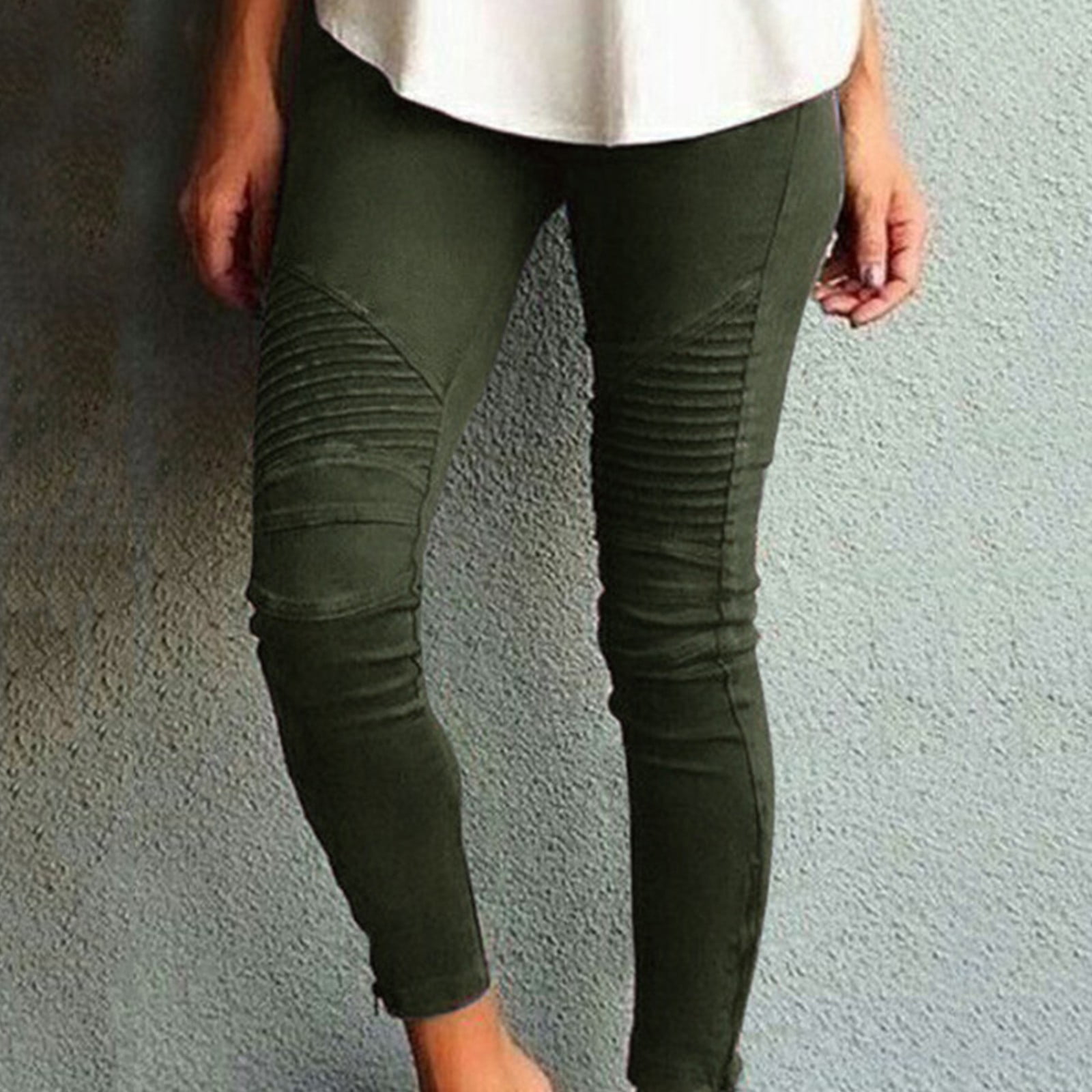 BILIKEYU Wide Leg Pants Women's High Elastic Waisted in The Back ...