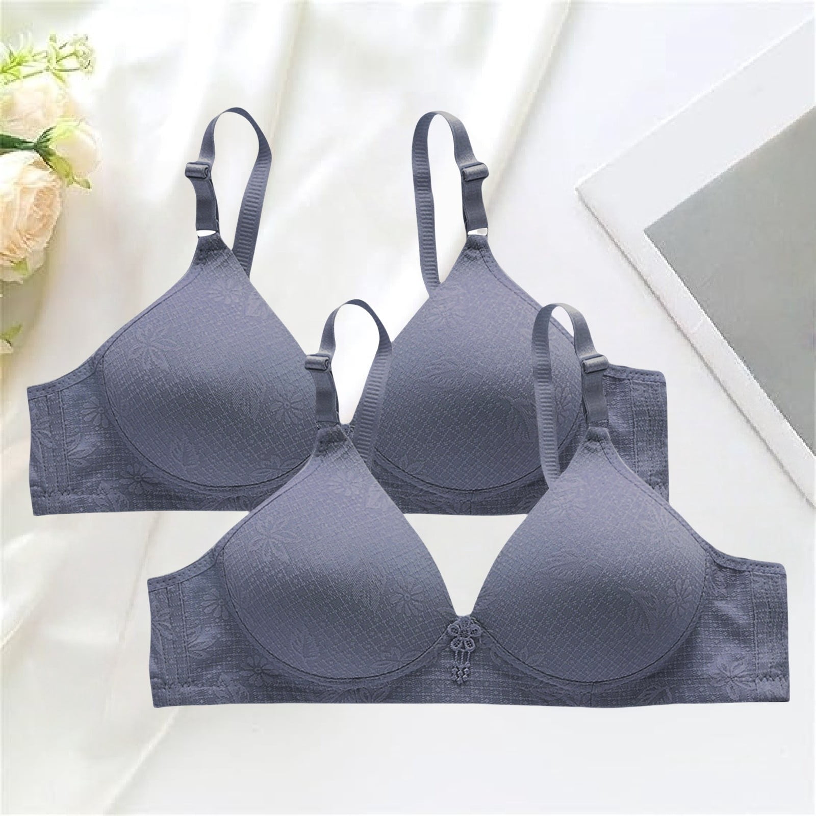 BILIKEYU Women's 2 Pack No Underwire Breathable Bras, Strapless Bras ...
