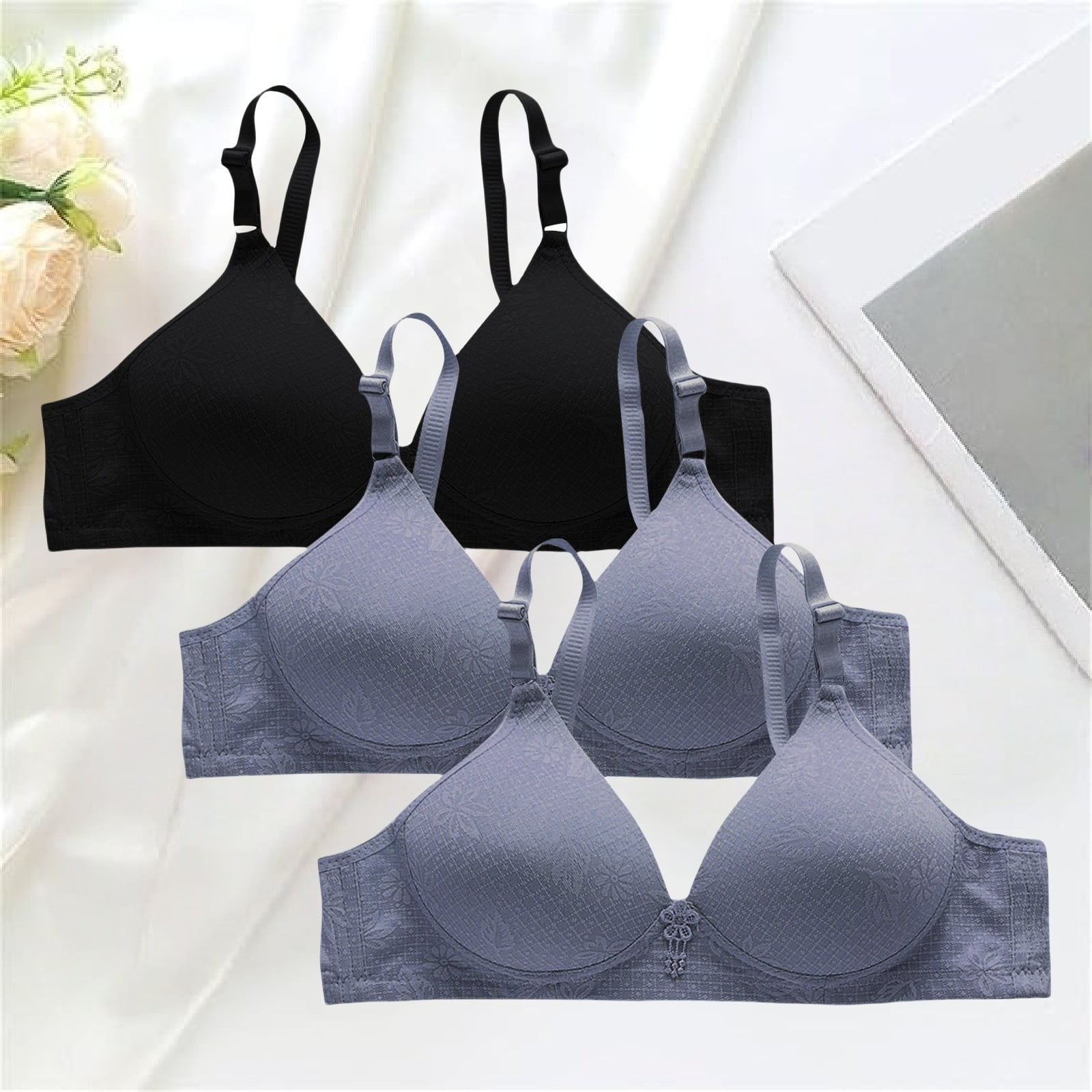 BILIKEYU Women's 3 Pack No Underwire Breathable Bras, Bras for Women ...