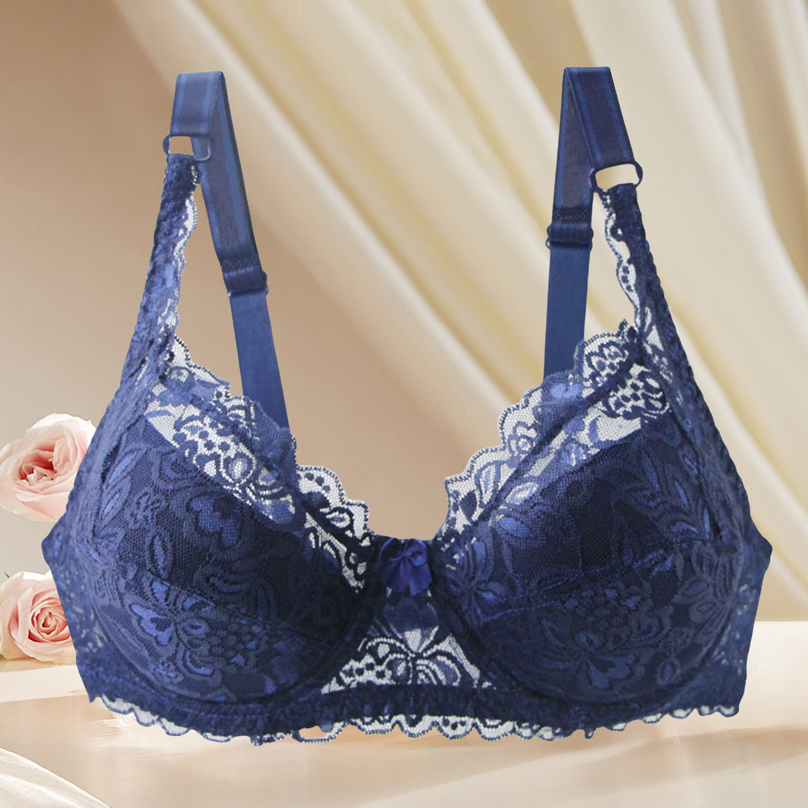 BILIKEYU Women's Casual Fashion Large Size Thin Sponge Lace Bra, Bras ...