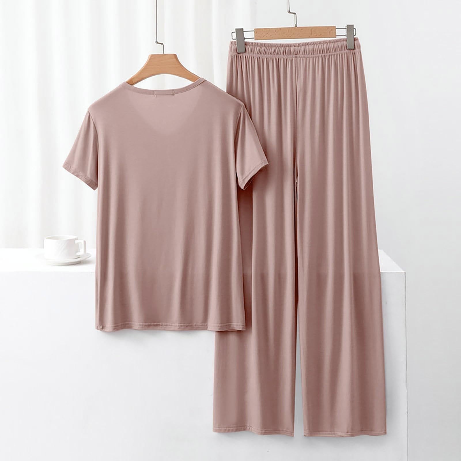 BILIKEYU Women's Casual Large Size Two Piece Pajama Set, Fall Pajamas ...