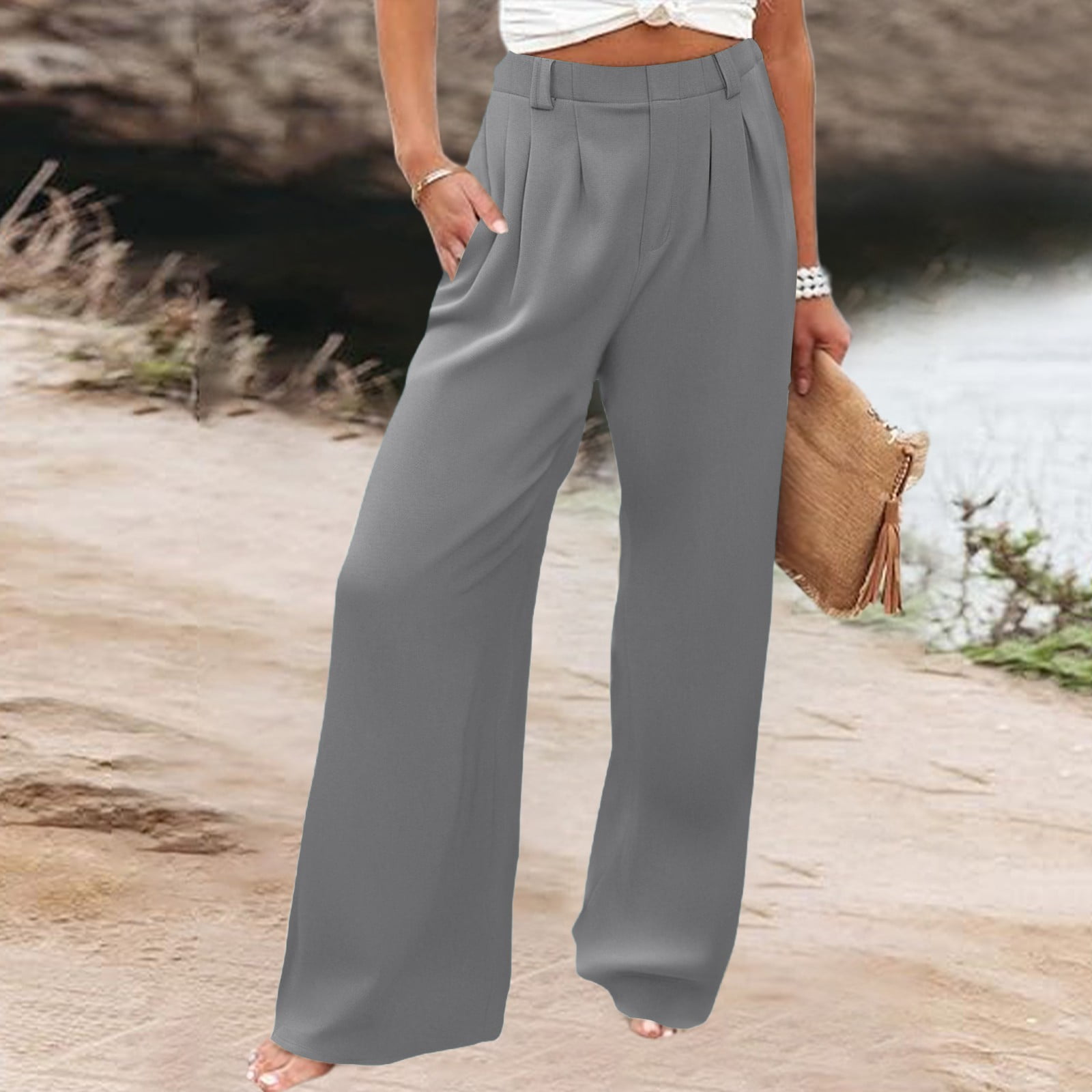 BILIKEYU Women's Casual Loose Lightweight Stretchy Pants, Womens Pants ...