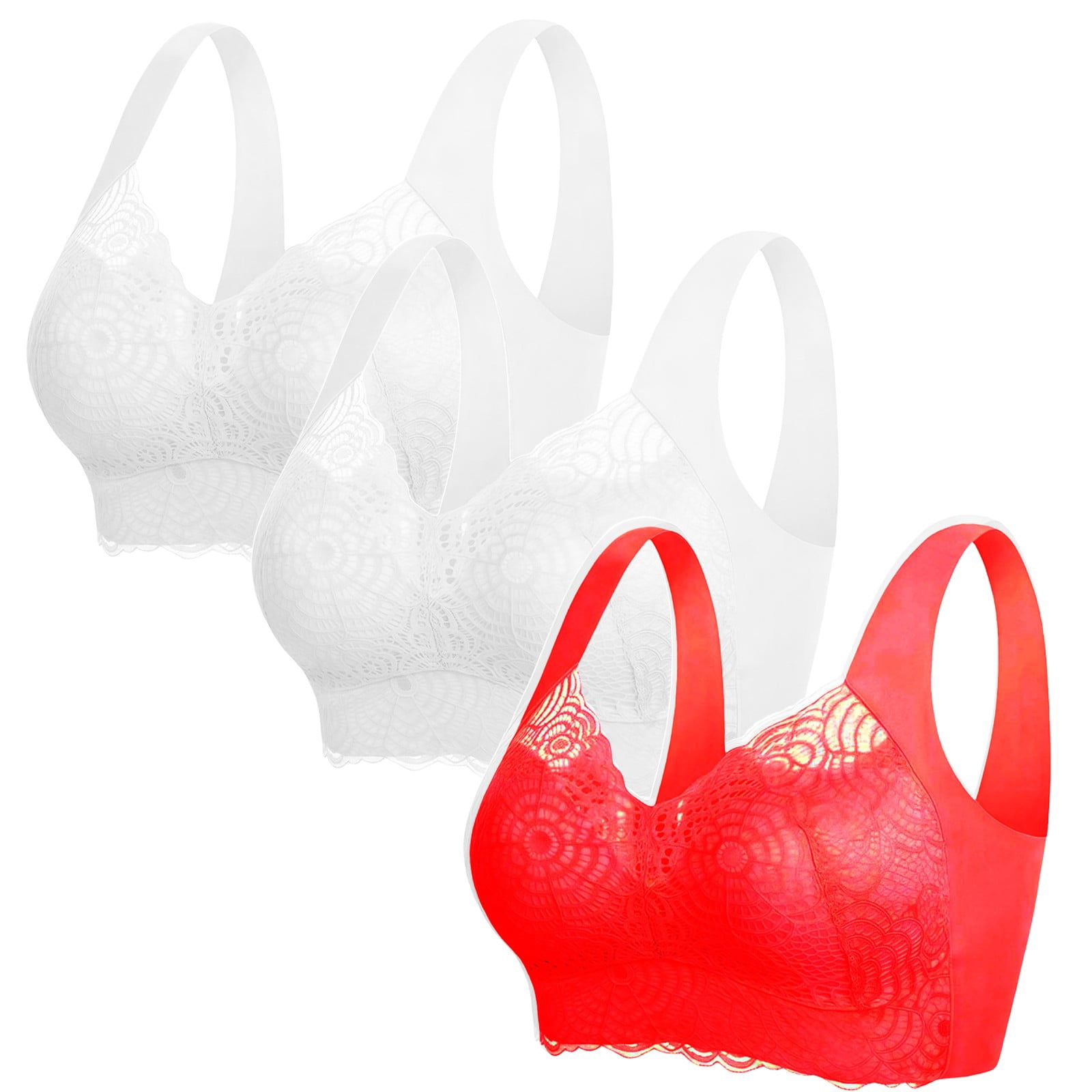 BILIKEYU Women's Comfort Lightweight Plus Size Full Coverage Bra, Jelly ...