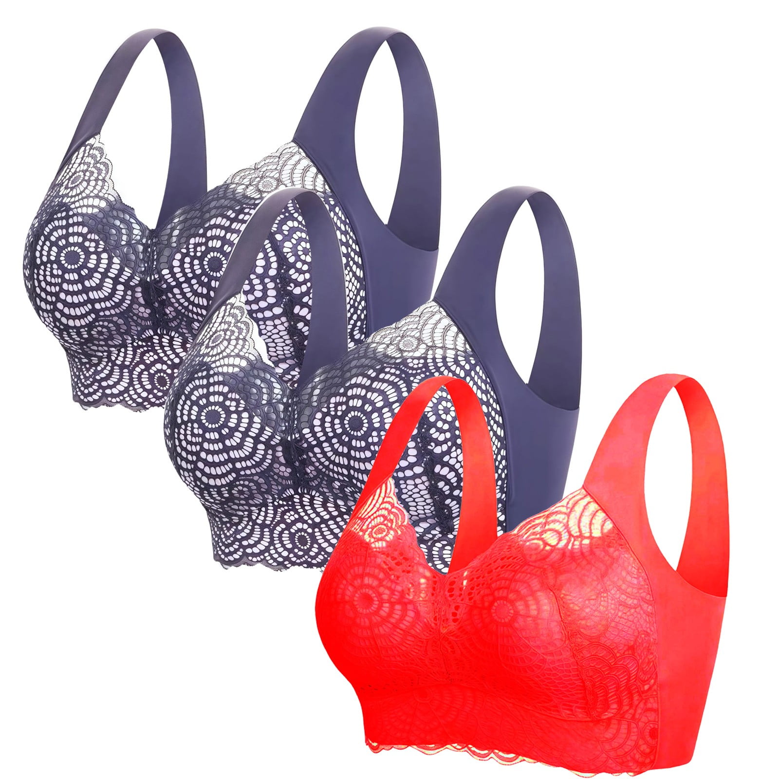 BILIKEYU Women's Comfort Lightweight Plus Size Full Coverage Bra, Jelly ...