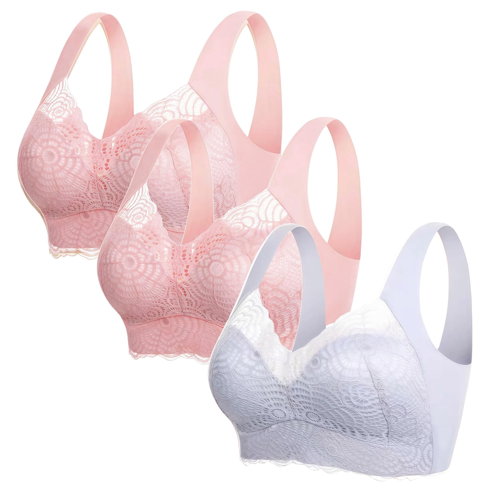 BILIKEYU Women's Comfort Lightweight Plus Size Full Coverage Bra, Jelly ...