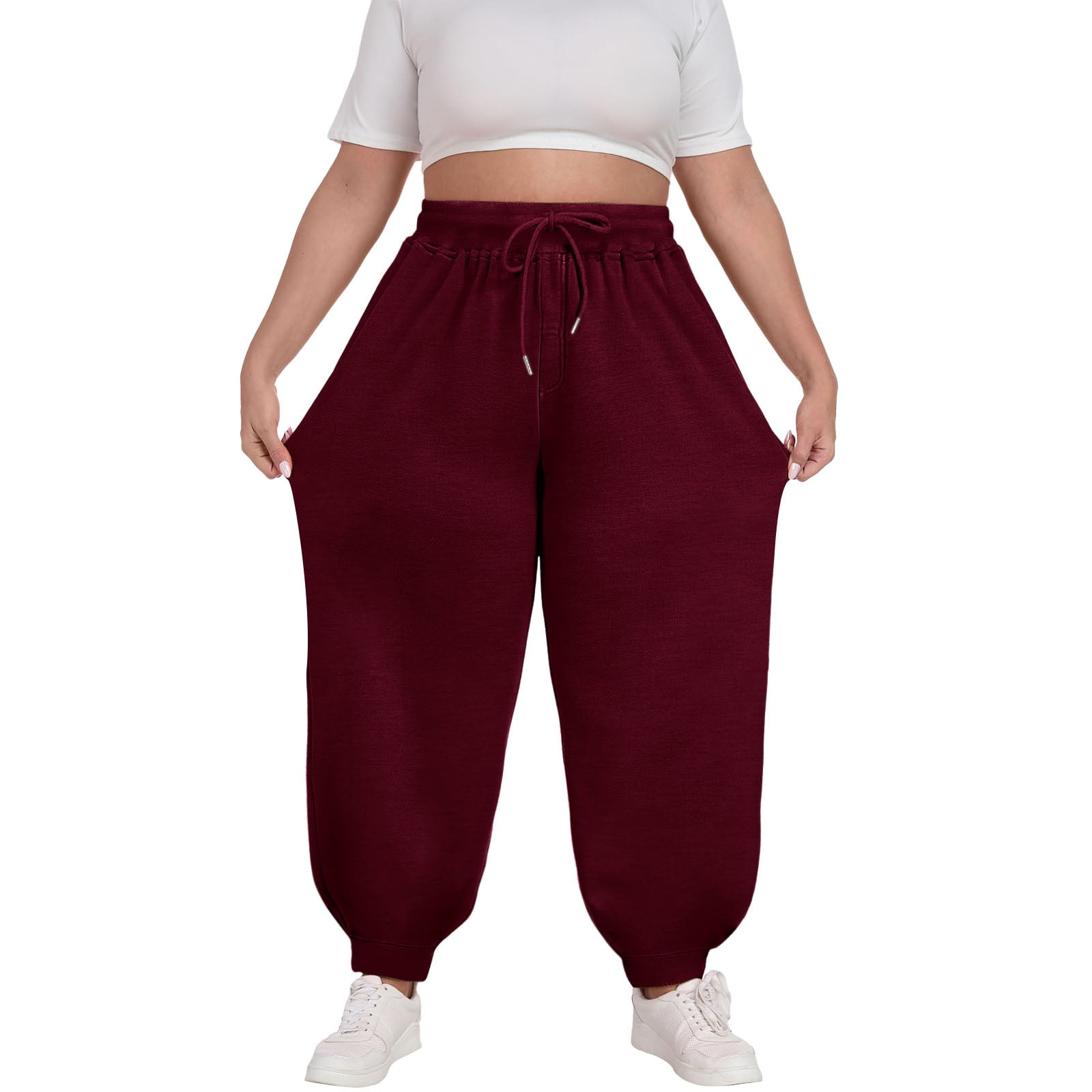 BILIKEYU Women's Daily Elastic Waist Casual Loose Long Sweatpants ...