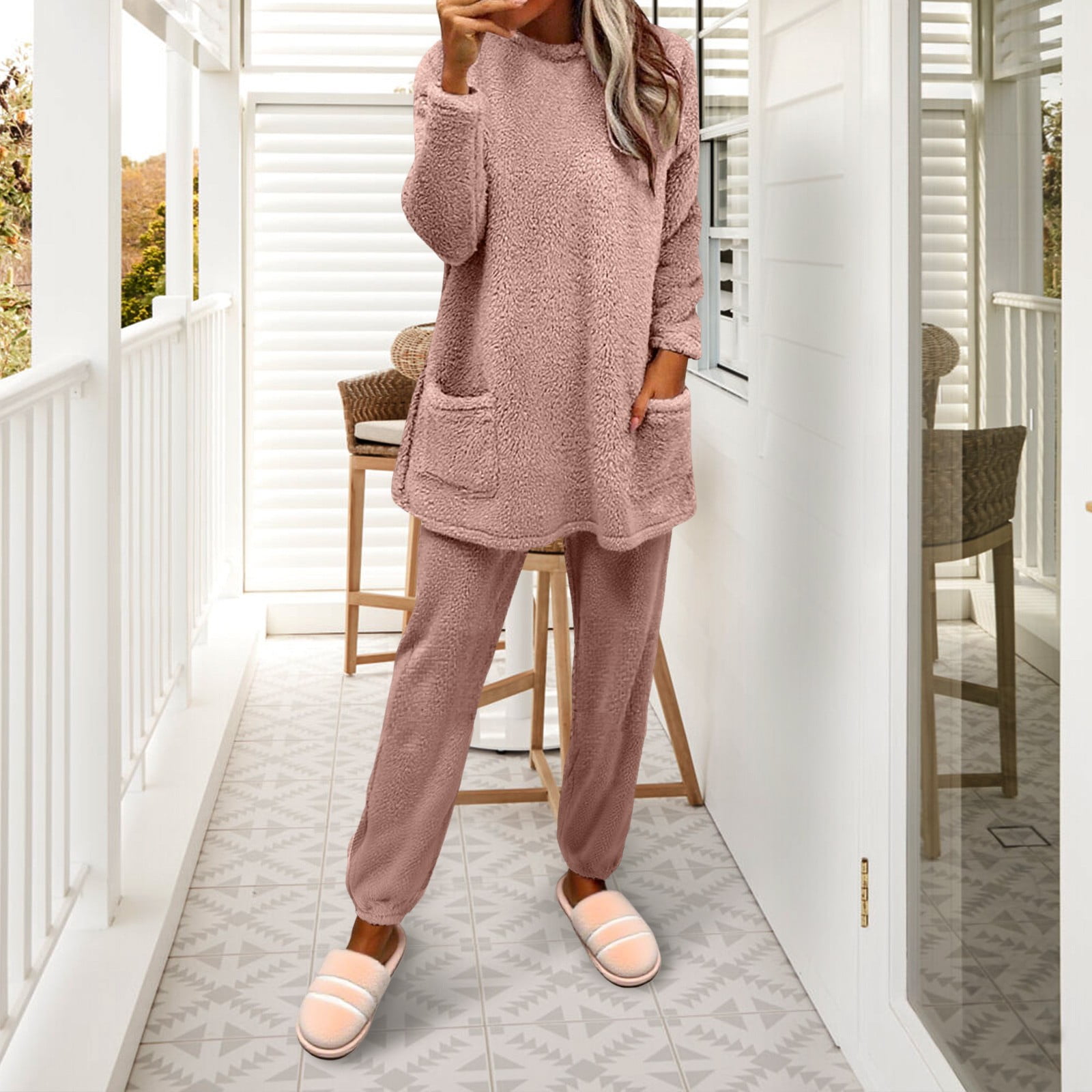BILIKEYU Women's Fall & Winter Pullover Long Sleeve Pajama Set, Womens ...