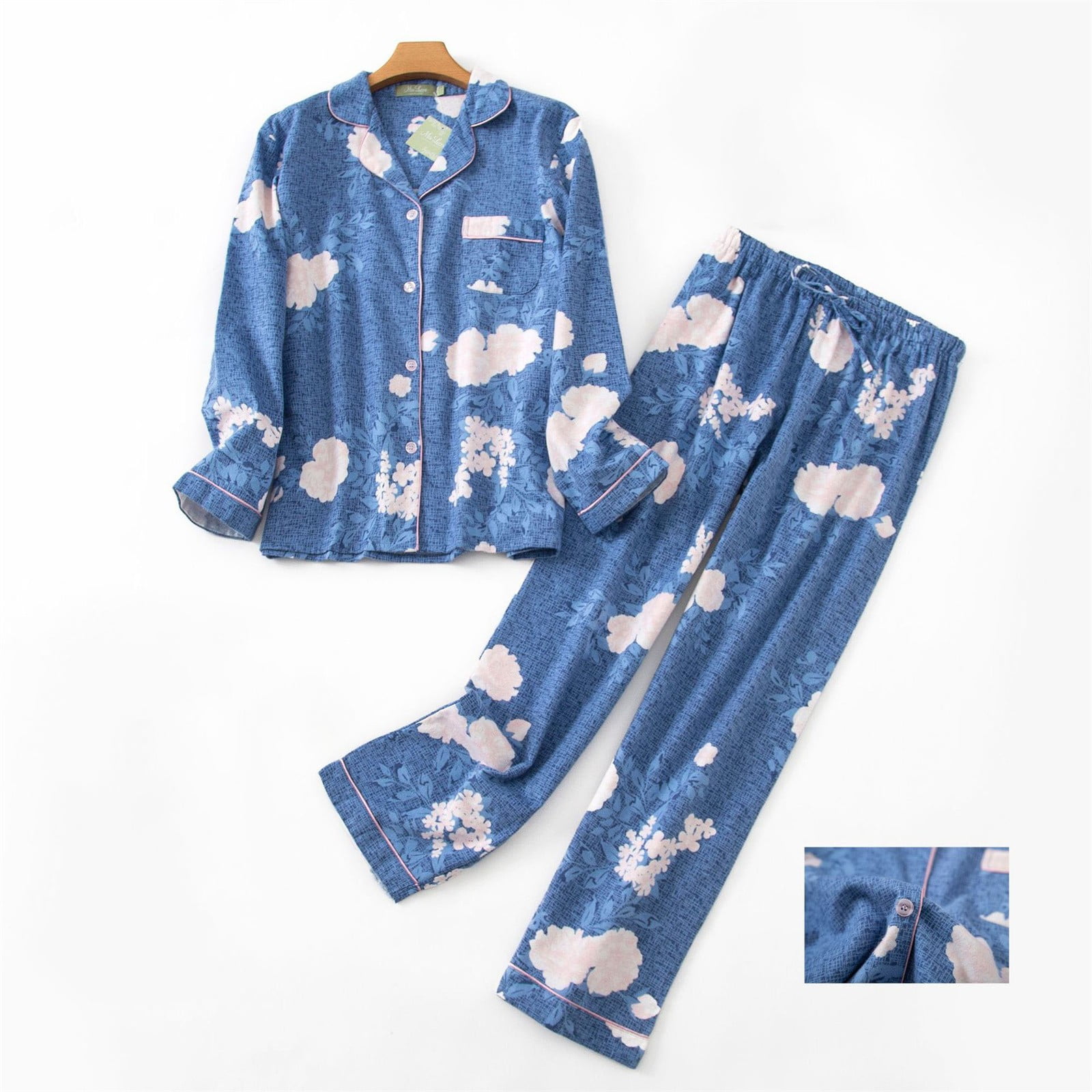 BILIKEYU Women's Flannel Brushed Cotton Cozy Warm Pajamas, Fall Pajamas ...