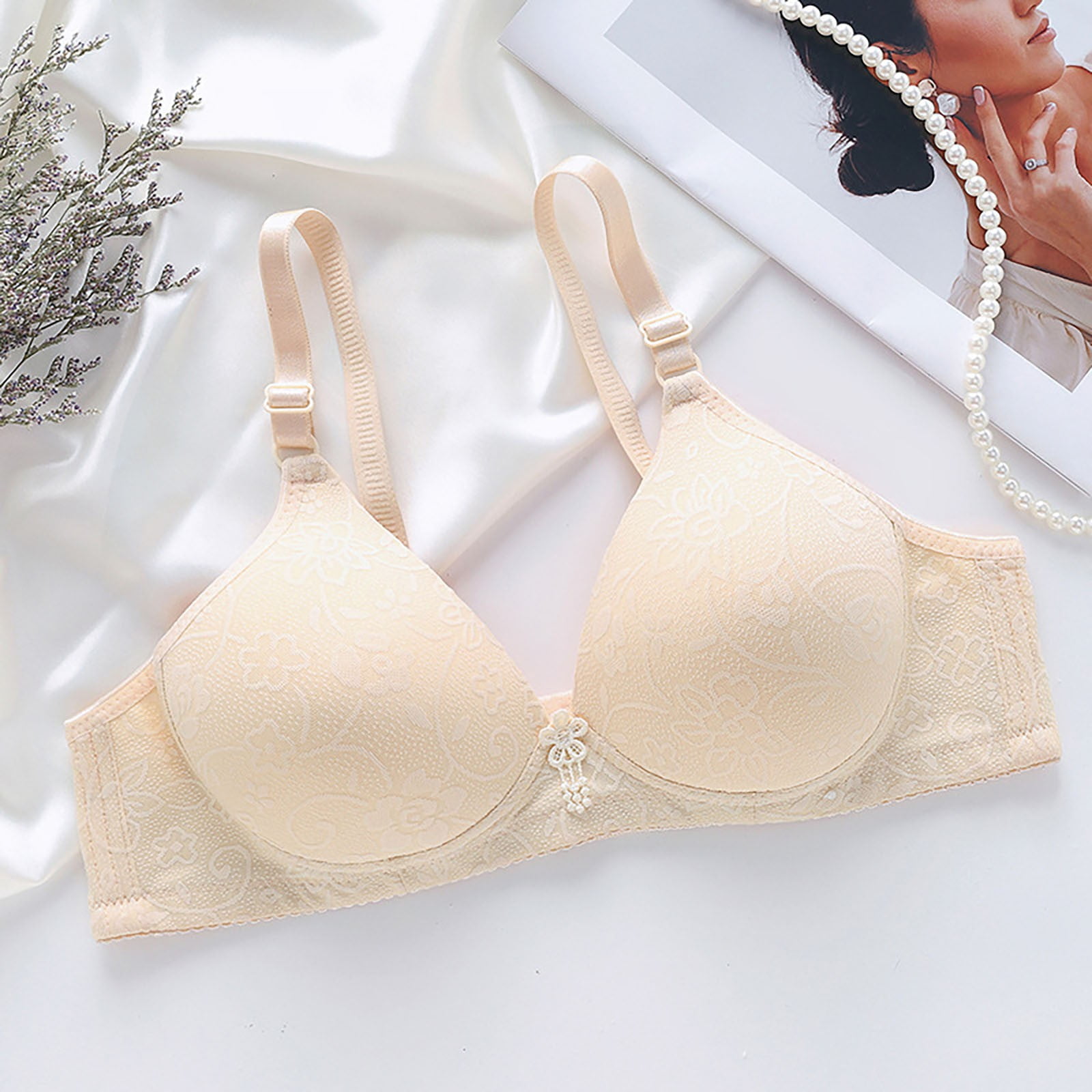 BILIKEYU Women's Gathering Anti Sagging Bra, Bras for Women, Seamless Underwear for Women, Jelly ...