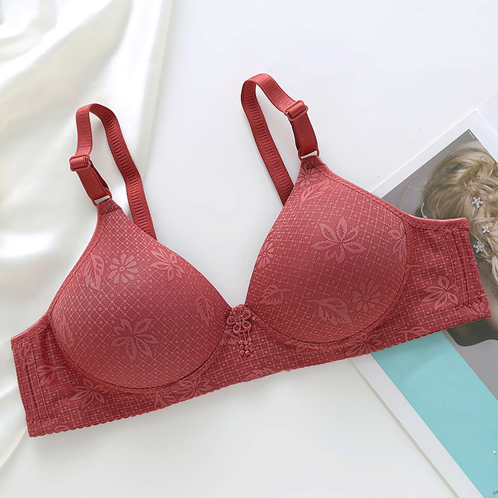 BILIKEYU Women's Large Sized Breathable Comfortable Full Cup Bra, Womens Bras, Jelly Bras for ...