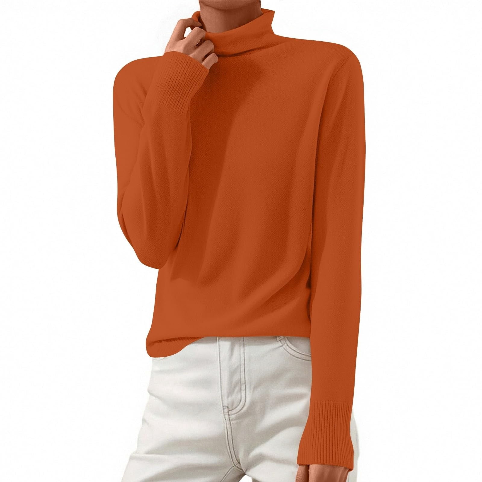 BILIKEYU Women's Long Sleeve Casual Knitted Warm Cozy Tops, Sweaters ...
