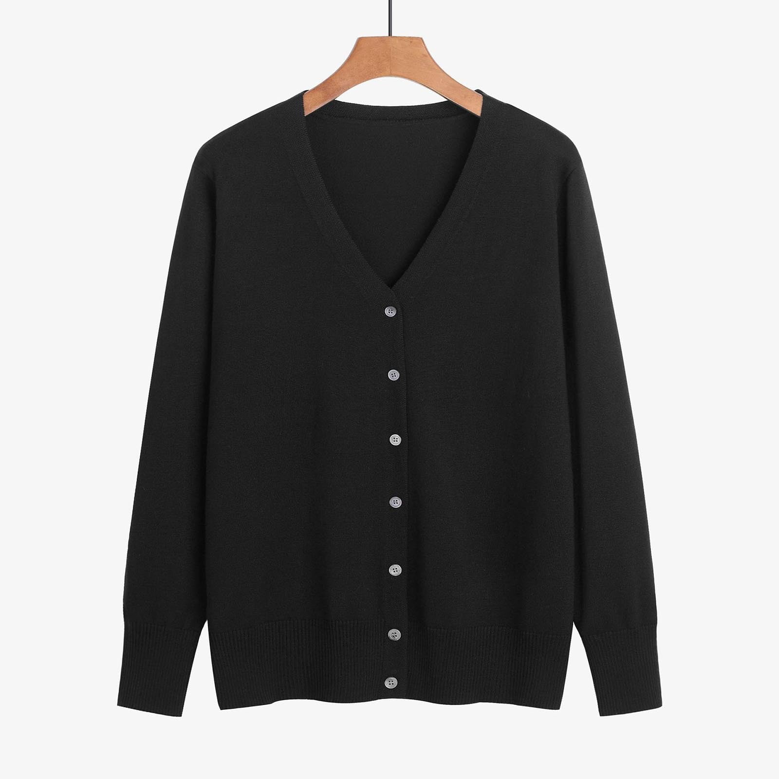 BILIKEYU Women's Solid Tone Buttoned Mercerized Cotton Loose Sweater ...
