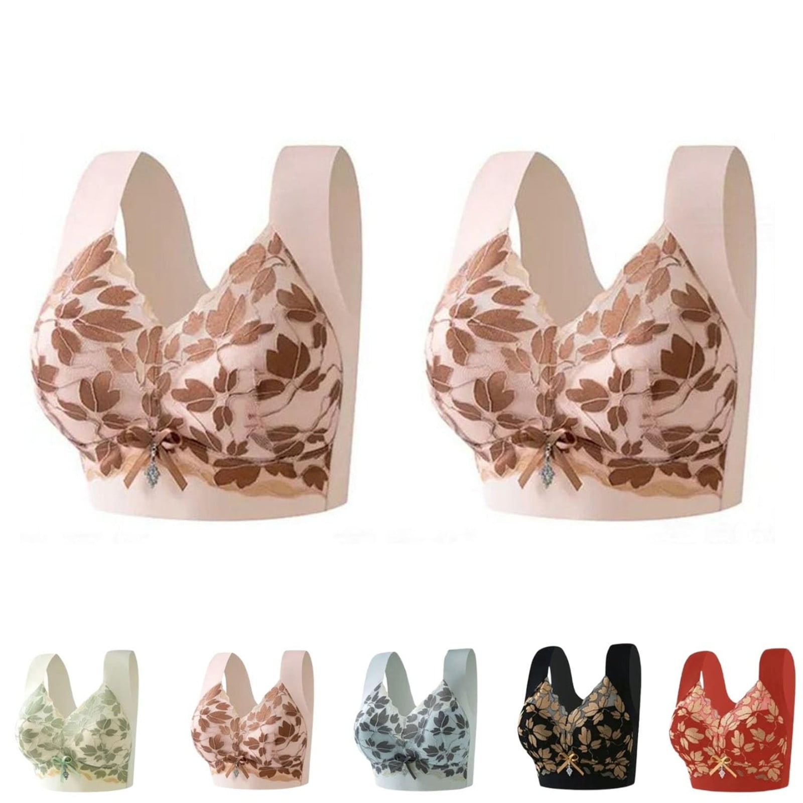 BILIKEYU Women's Sports Vest Thin No Wires Breast Lace Bra 2PC, Bras ...