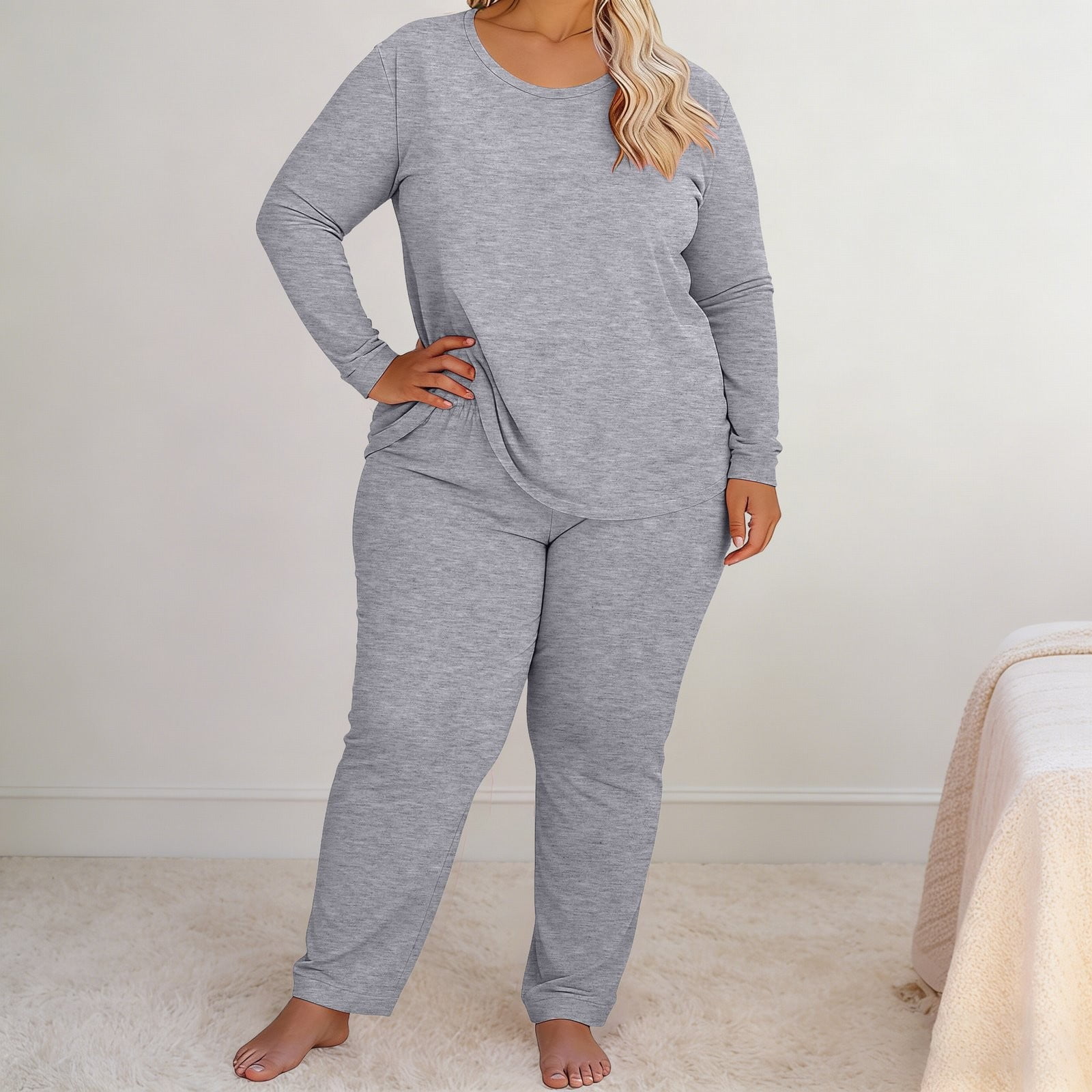 BILIKEYU Women's Thermal Winter Warm Fleece Lined Loungewear Set ...