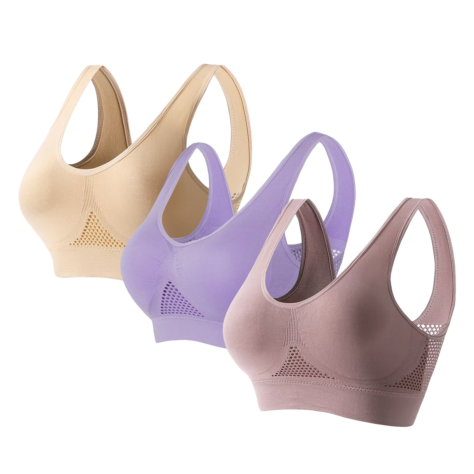 BILIKEYU Women's Ultimate Comfort Moderate Support Seamless Wireless ...