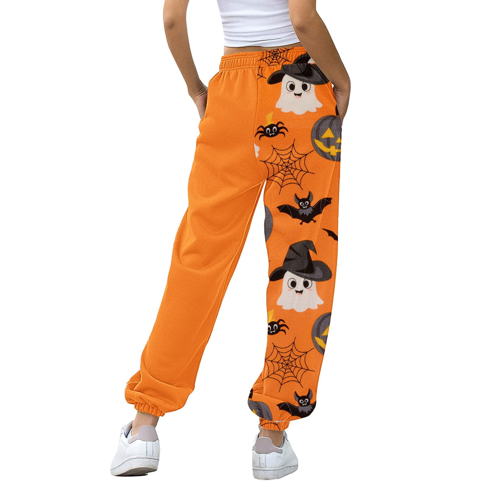 BILIKEYU Womens Halloween Elastic Waist Back Pocket Side Pockets Sport ...
