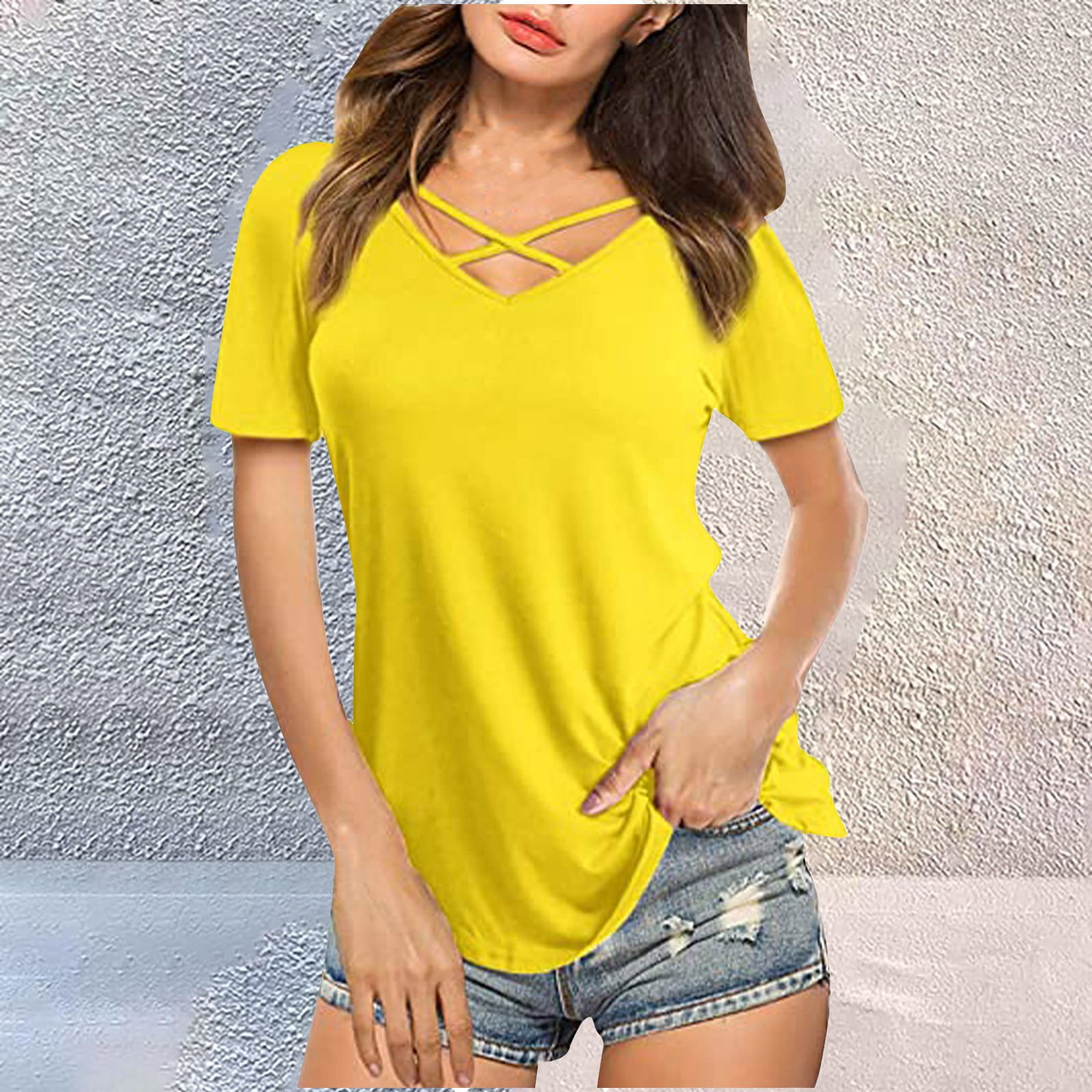 BILIKEYU Womens Tops Beach Vacation Fashion Clothes 2025 Casual Summer ...