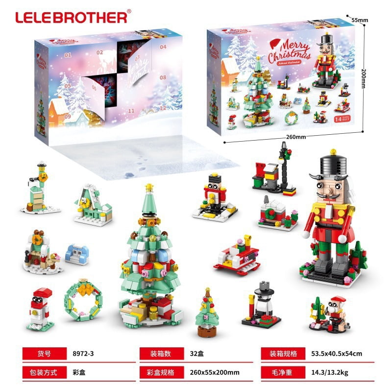 BILINGM New 24Years Christmas building block toy blind box set Xmas ...