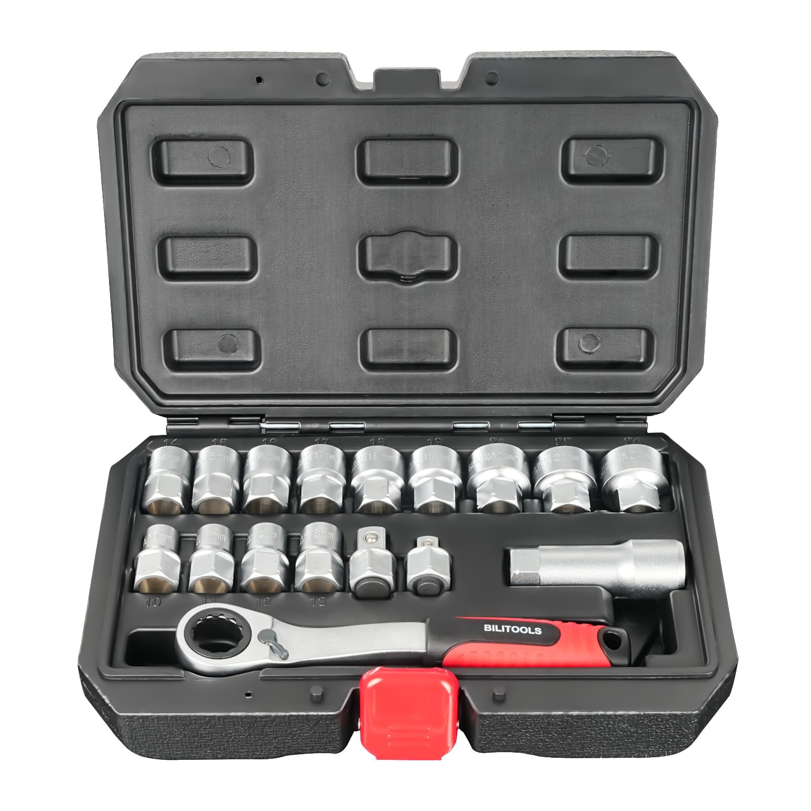BILITOOLS 17-Piece Pass Through Socket Set, 3/8" & 1/2" Dr. Universal ...