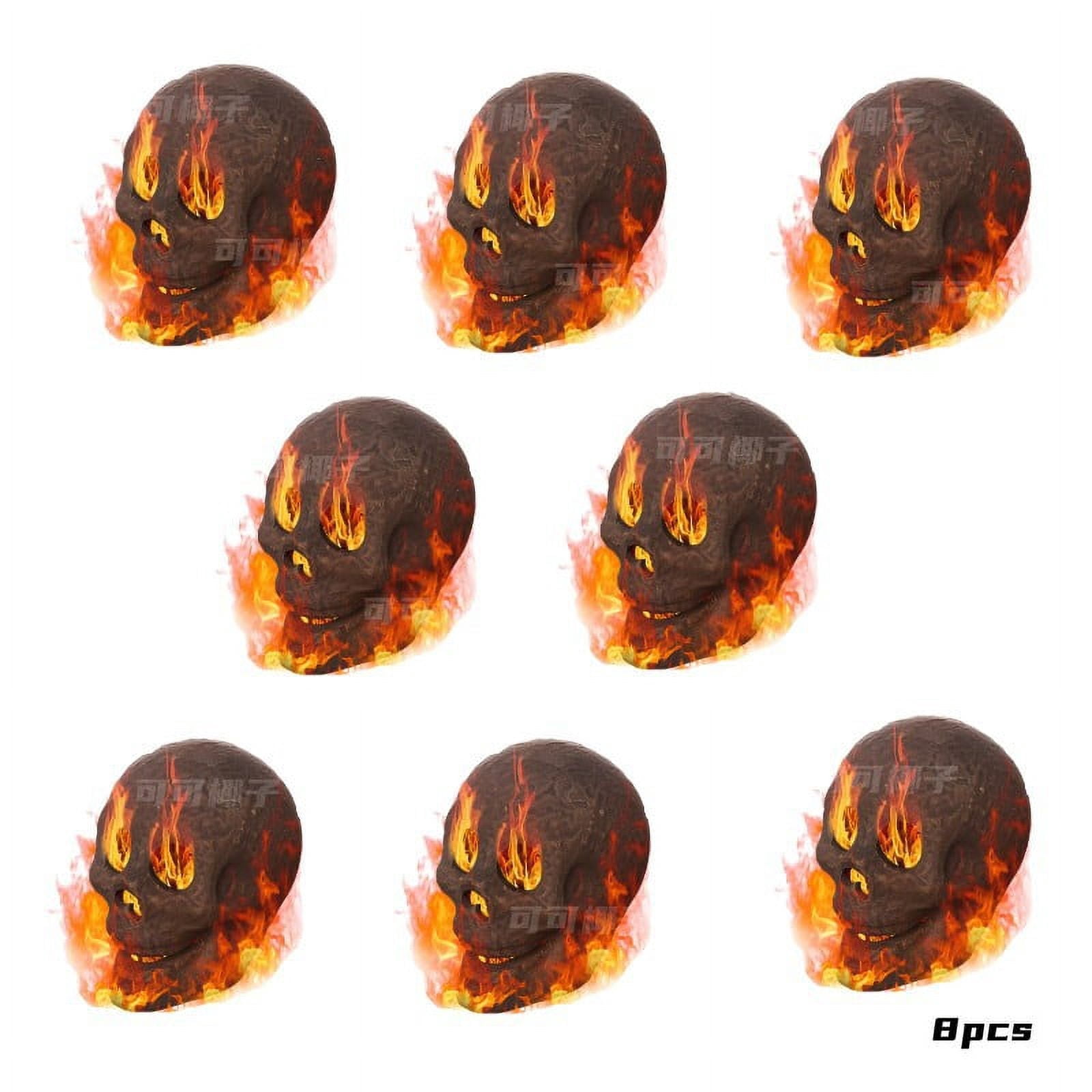 BILLCOS 1/4/8/12 PCS Realistic Human Skull Fire Pit, Reusable Ceramic ...