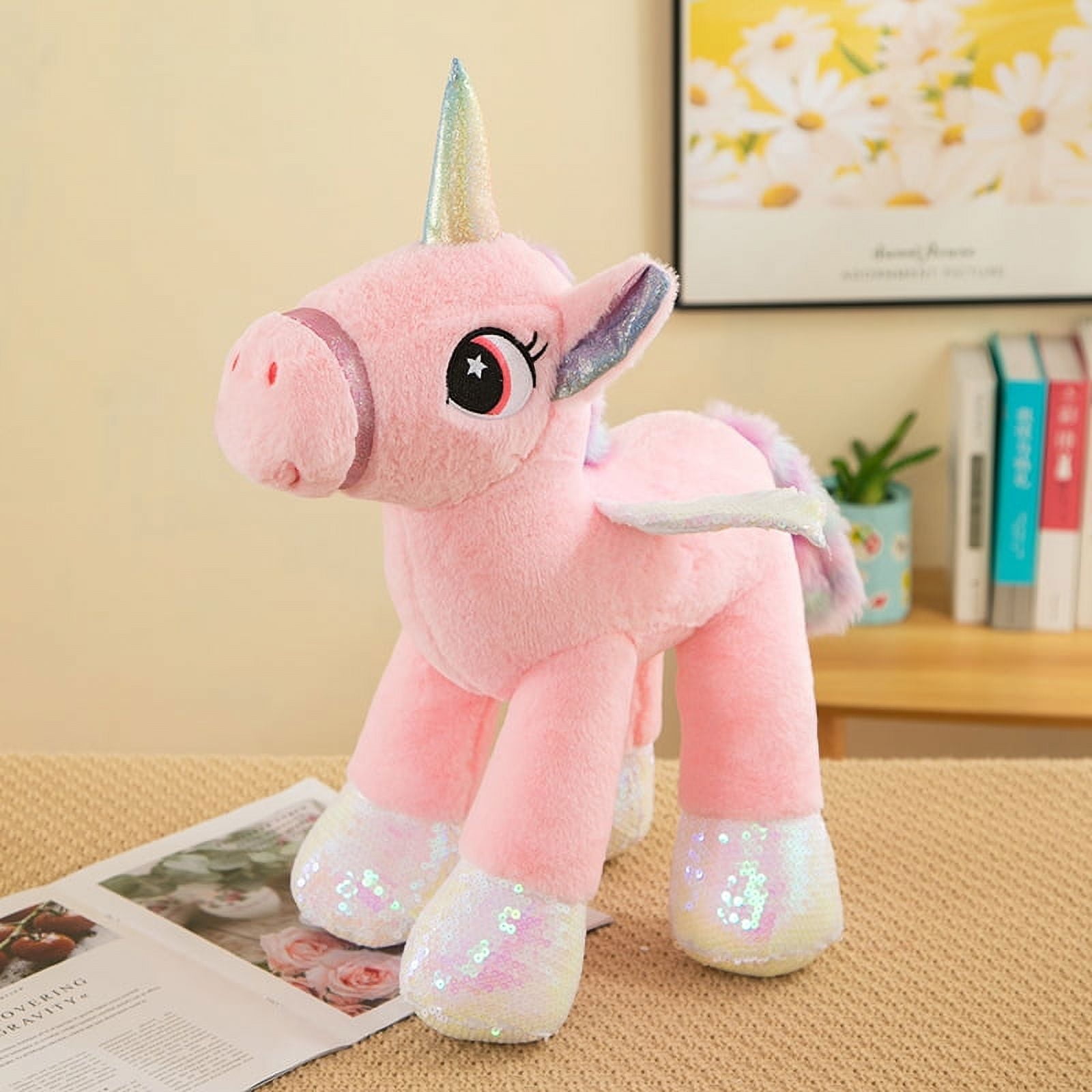 BILLCOS 13.7'' 21.65'' Unicorn Toys Plush, Big Unicorn Stuffed Animals ...