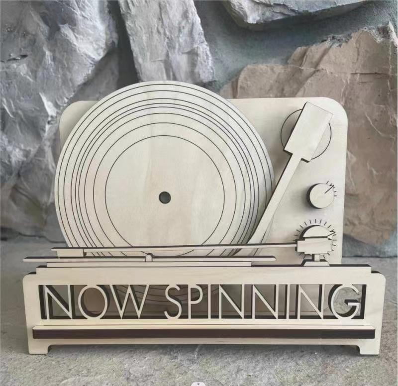 BILLCOS Now Spinning Vinyl Record Holder, Wood Records Storage Stands ...