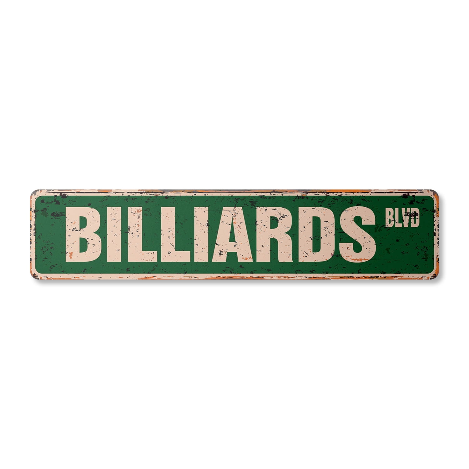BILLIARDS Vintage Aluminum Street Sign foosball pool cue pooltable ...
